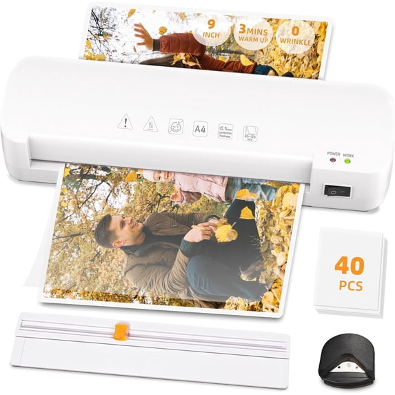 VGN Laminator Machine, 9 Inch Laminators with 40 Laminating Sheets, 2 ...