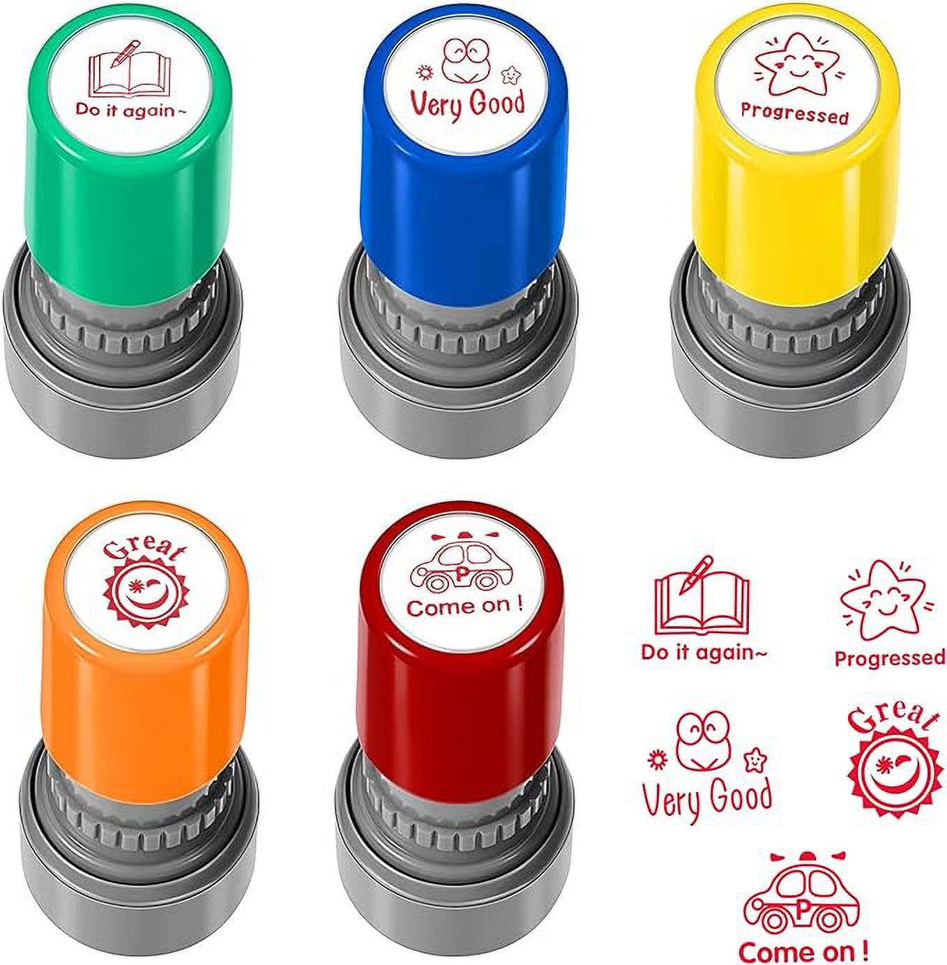 VGOODALL 5pcs Teacher Stamps for School,Self-Inking Rubber Stamps ...