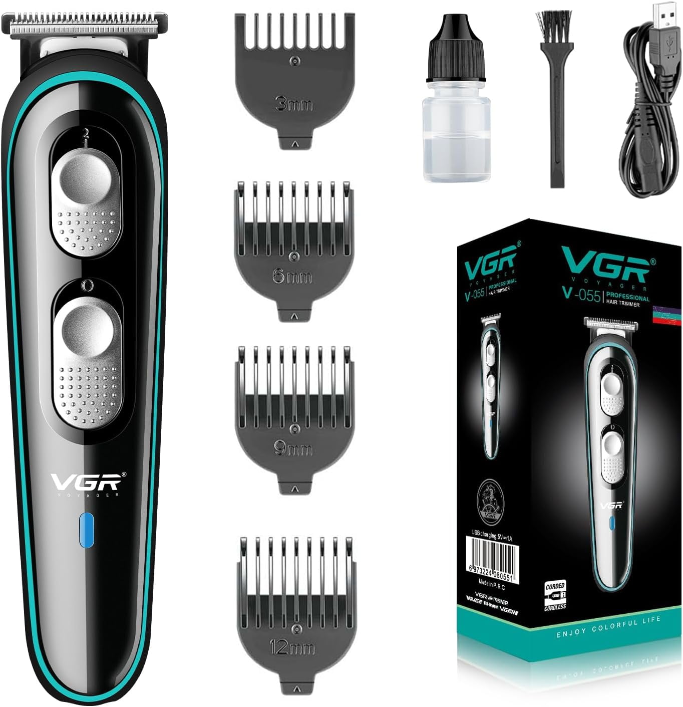 VGR 055 Hair Trimmer for Men, Electric Beard Trimmer for Men Pro Zero ...