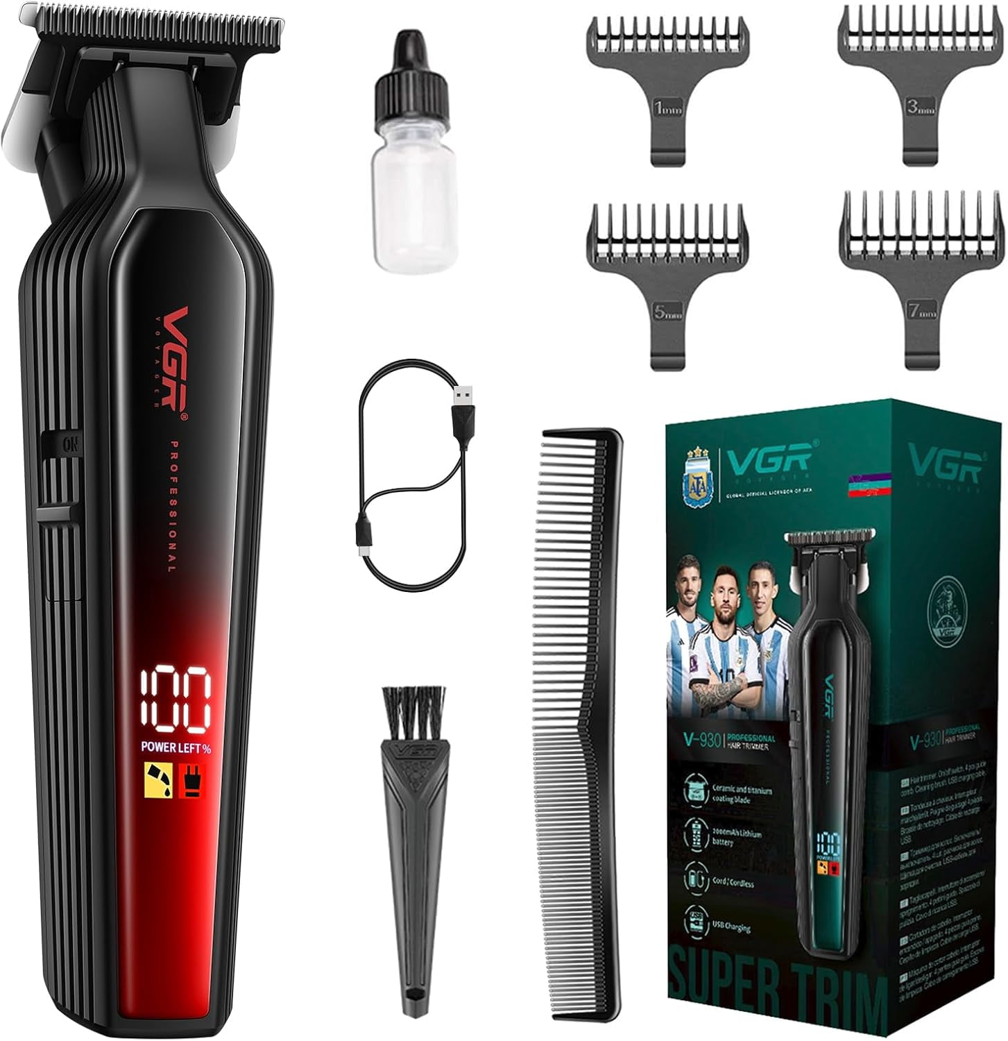 VGR 930 Professional Beard Trimmer Hair Clippers for Men, 360 Minutes ...