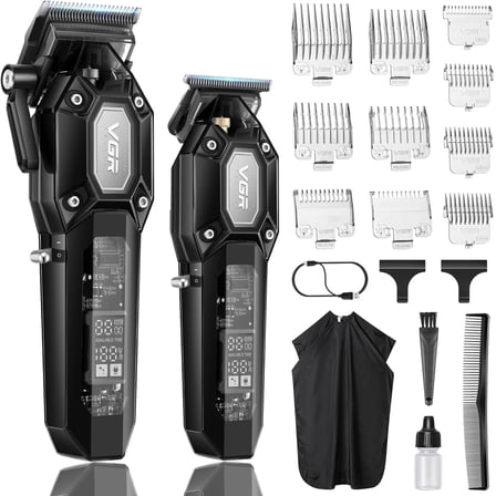 VGR Professional Hair Clippers for Men, Barber Clipper and Trimmer Set ...