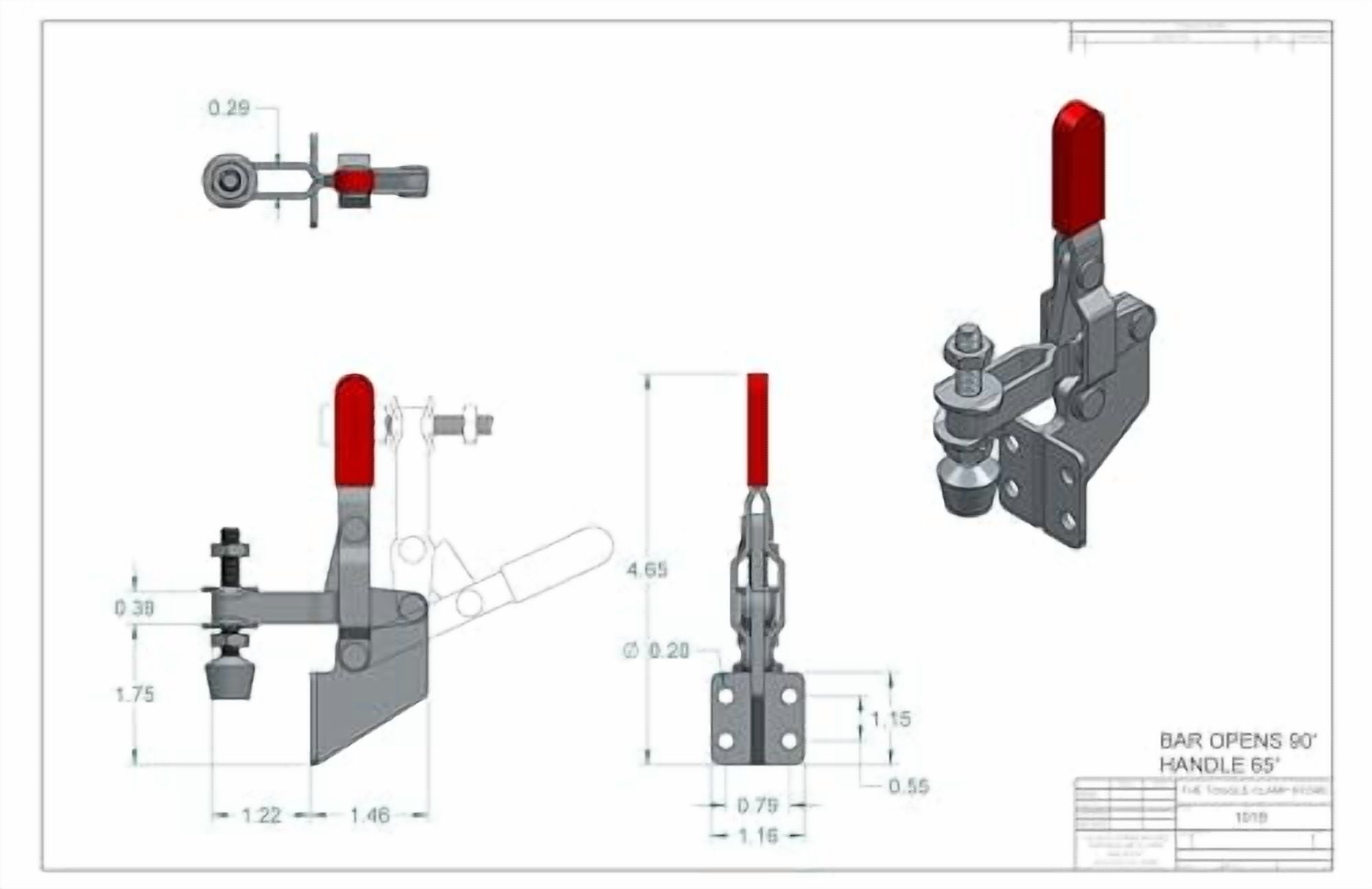 VH-101B VERTICAL HANDLE TOGGLE CLAMP Pack of 10 - Walmart.com