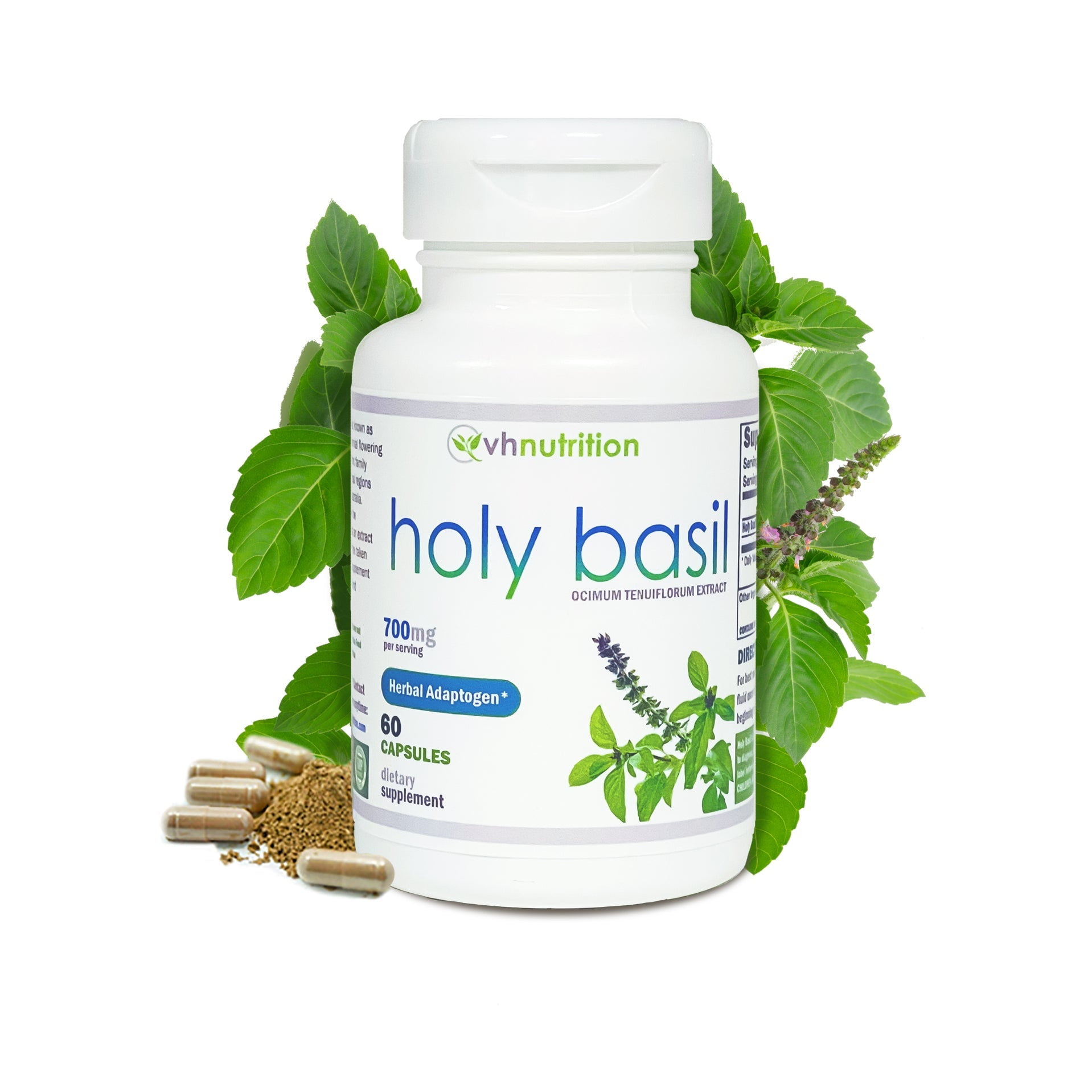 VH Nutrition Organic Holy Basil 700mg - Antioxidant, Immune & Heart ...