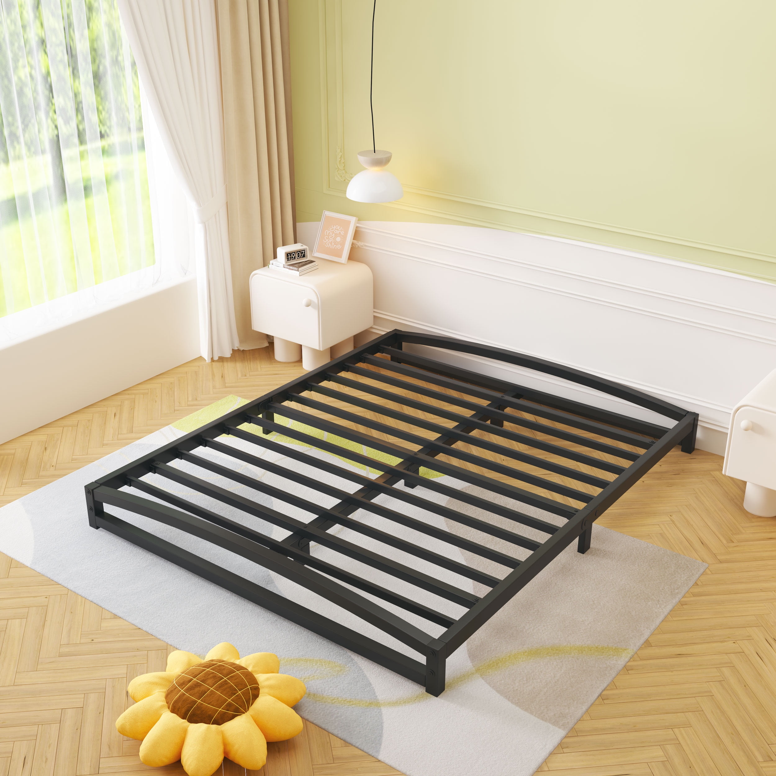 VHAHA Full Size Metal Bed Frame, 6 Inch Low Profile, No Box Spring ...