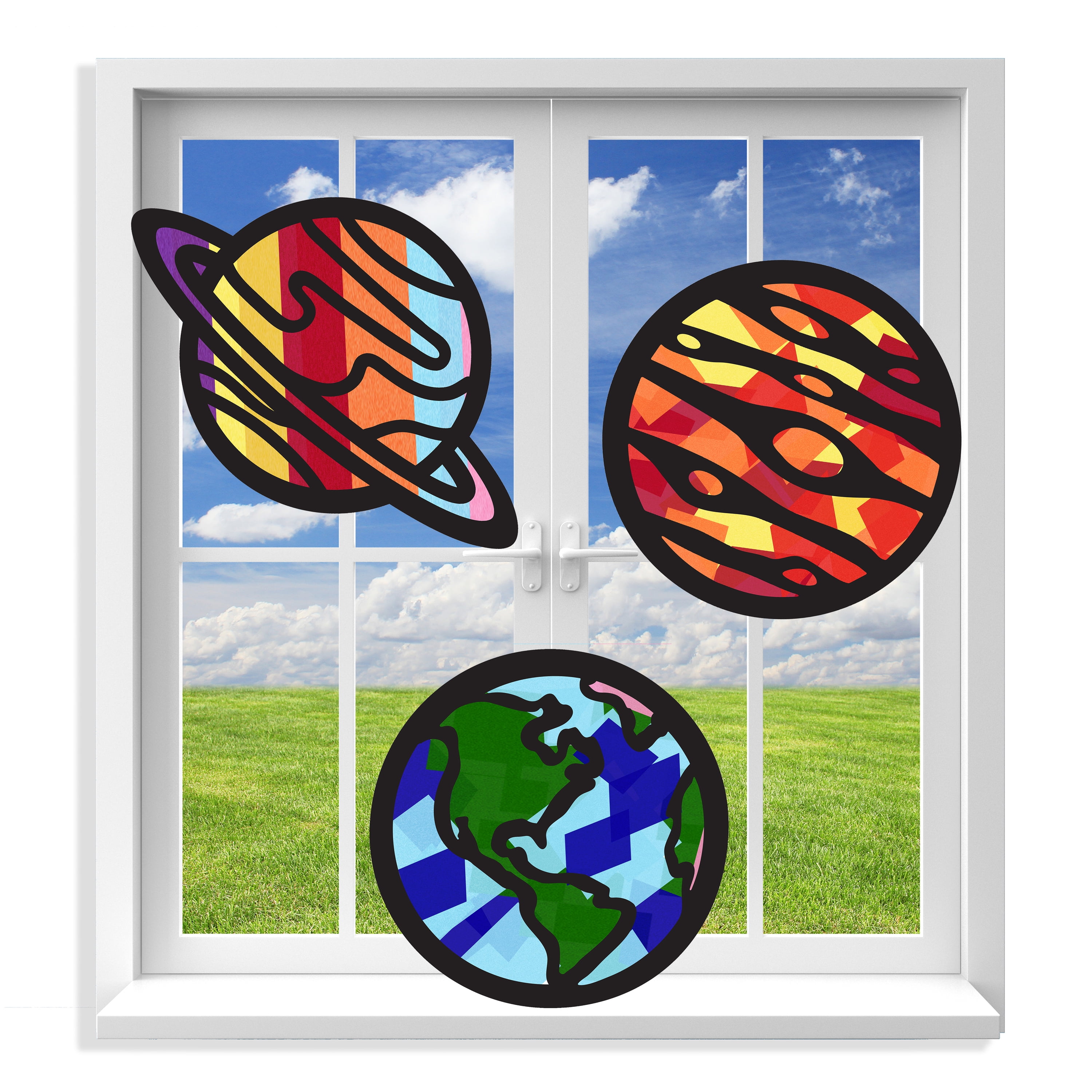 VHALE Suncatcher Kit, Stained Glass Paper Suncatchers Window Art ...