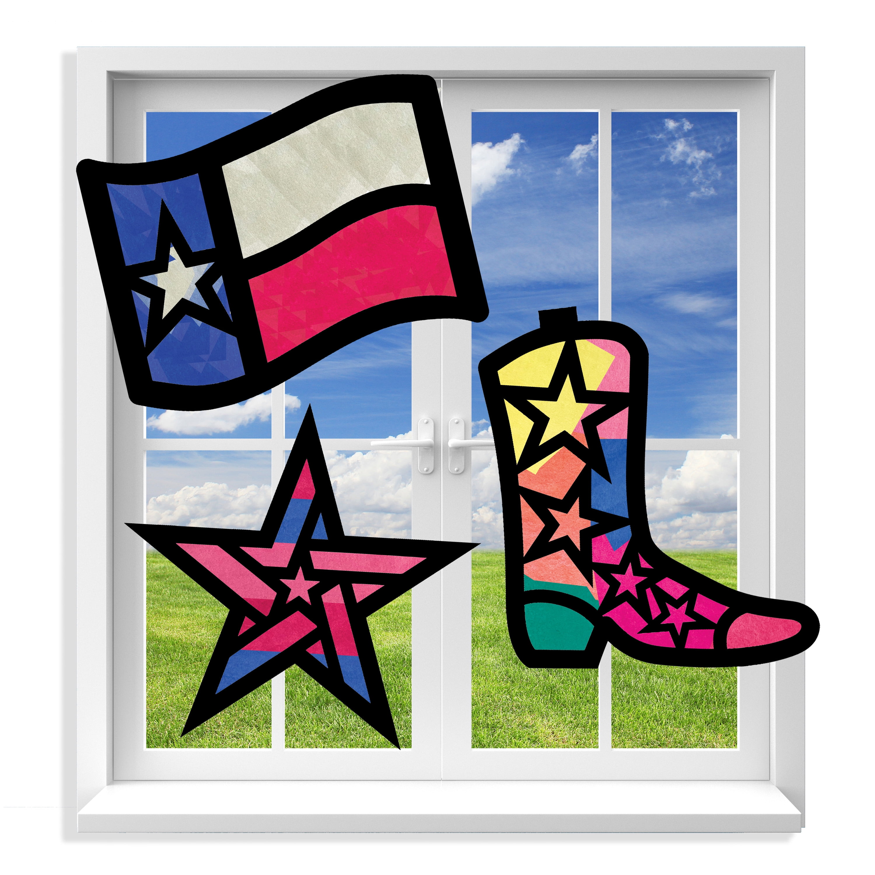 VHALE Suncatcher Kit, Stained Glass Paper Suncatchers Window Art ...