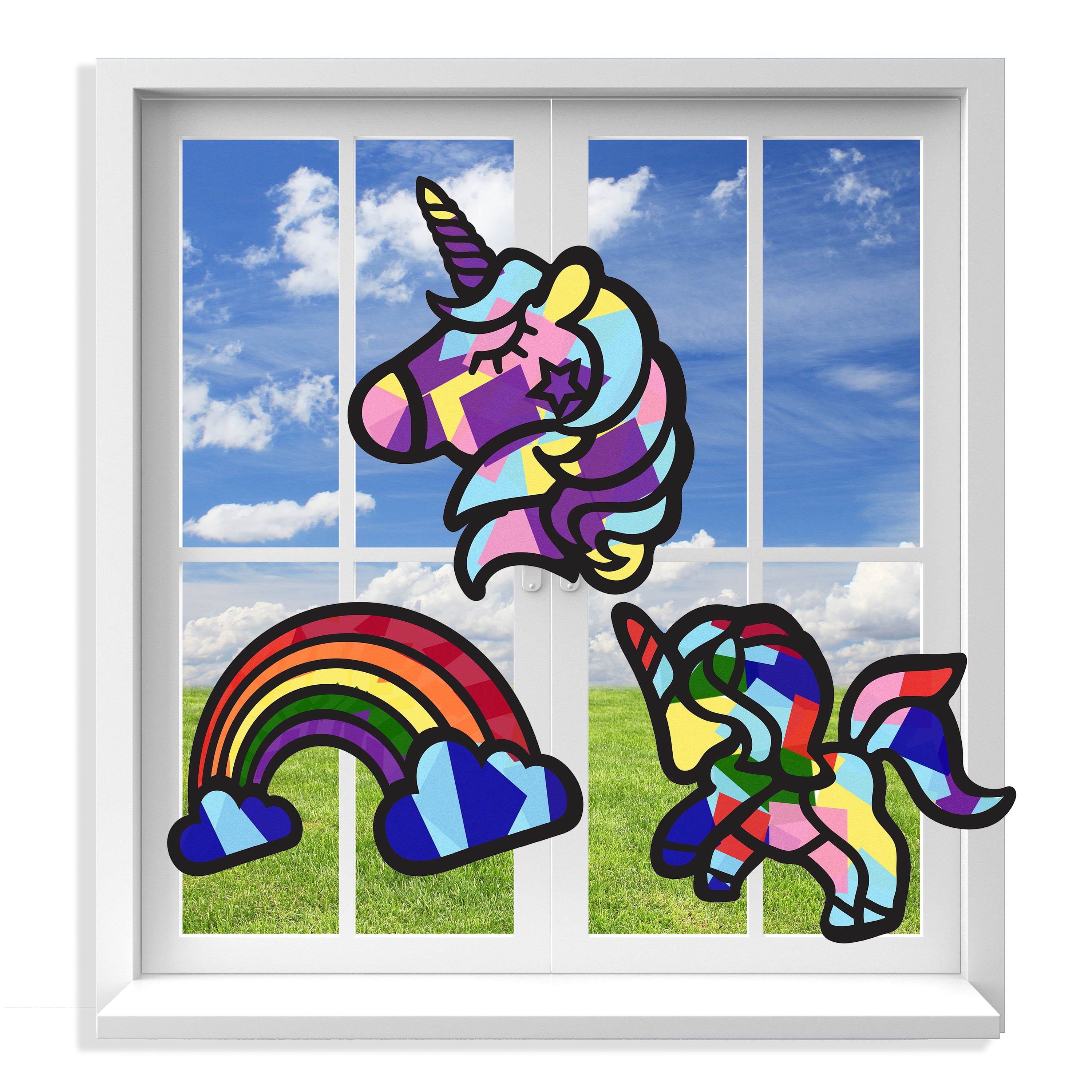 VHALE Suncatcher Kit, Stained Glass Paper Suncatchers Window Art ...