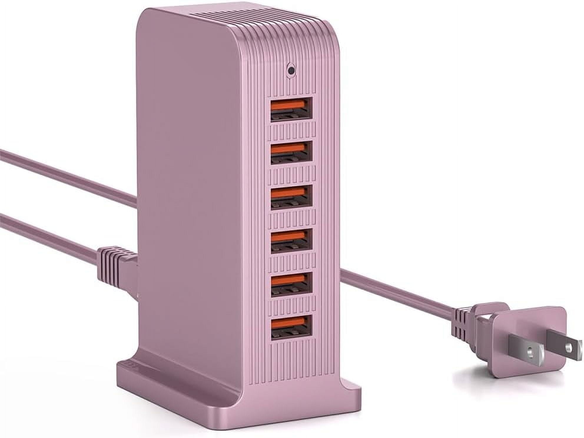 VHBW 6 Port USB Charging Station Tower, 50W Multi-Port Desktop Charger ...