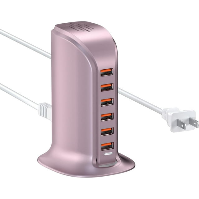 VHBW 6 Port USB Hub Tower, Multi-Port USB Tower Hub Desktop Cellphone ...