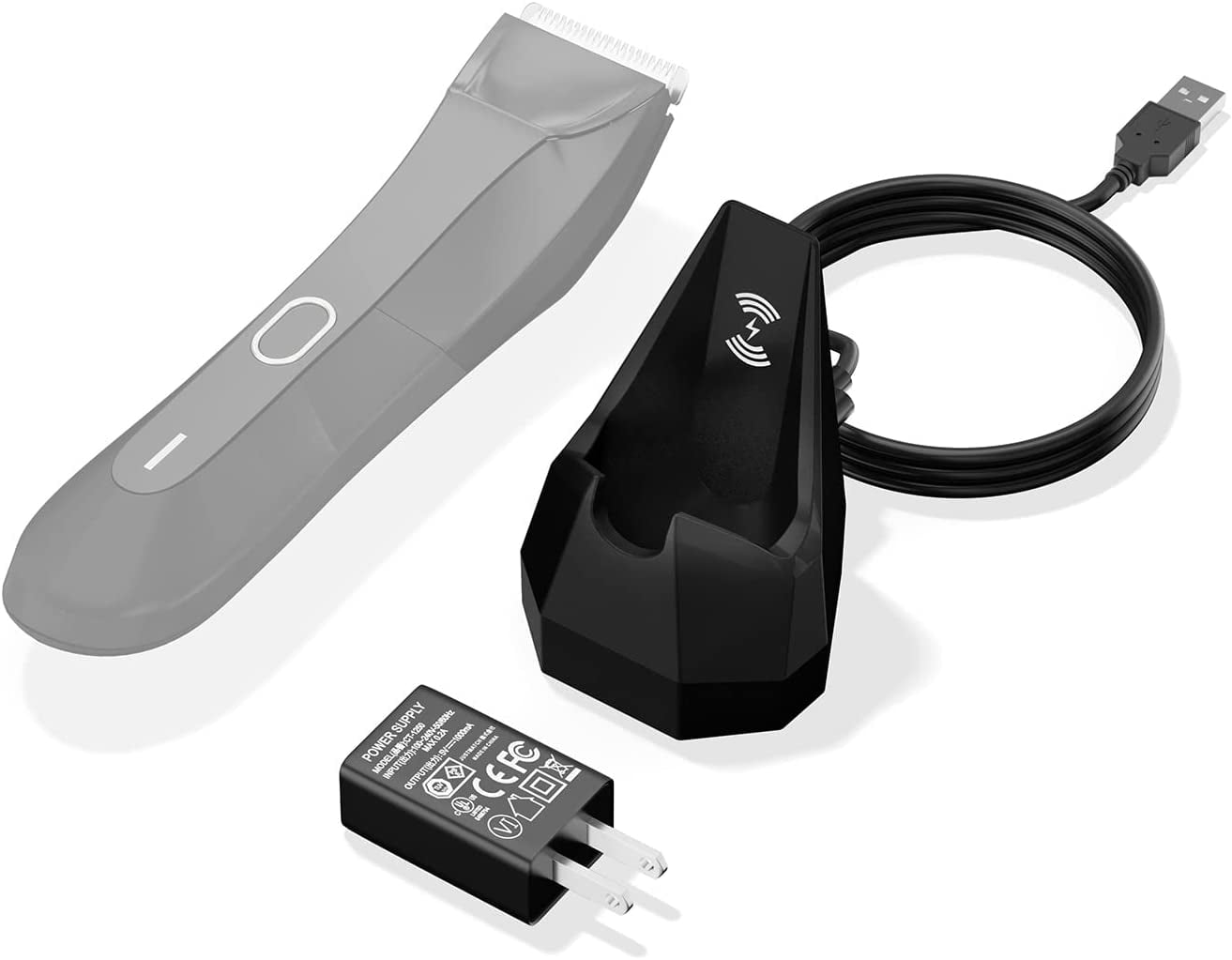 VHBW Wireless Rechargeable Charger Dock with AC Adapter, For Groin Hair ...