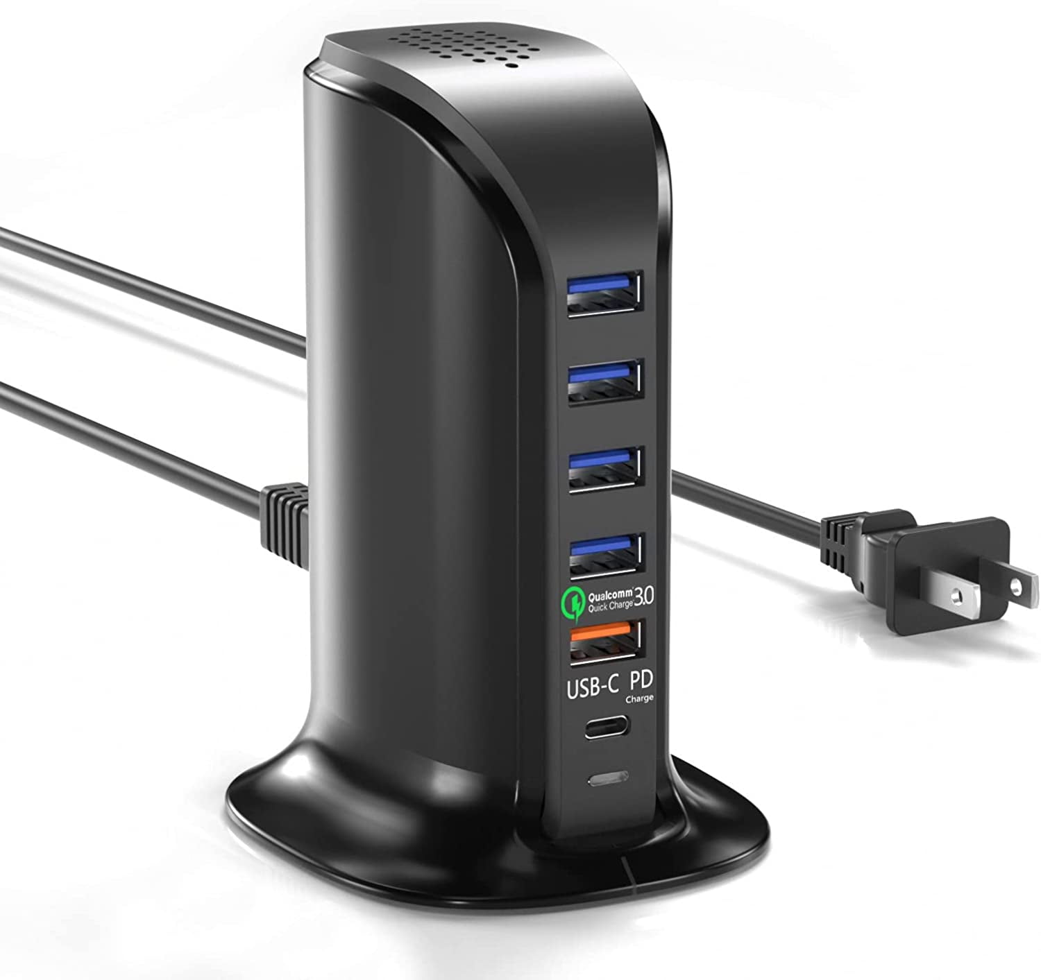 VHBW USB Charger, 60W Desktop Charger : 6-Port USB C Charging Station ...