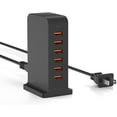 VHBW 50W USB Tower Charging Station, 6-Port Fast Power Desk for ...