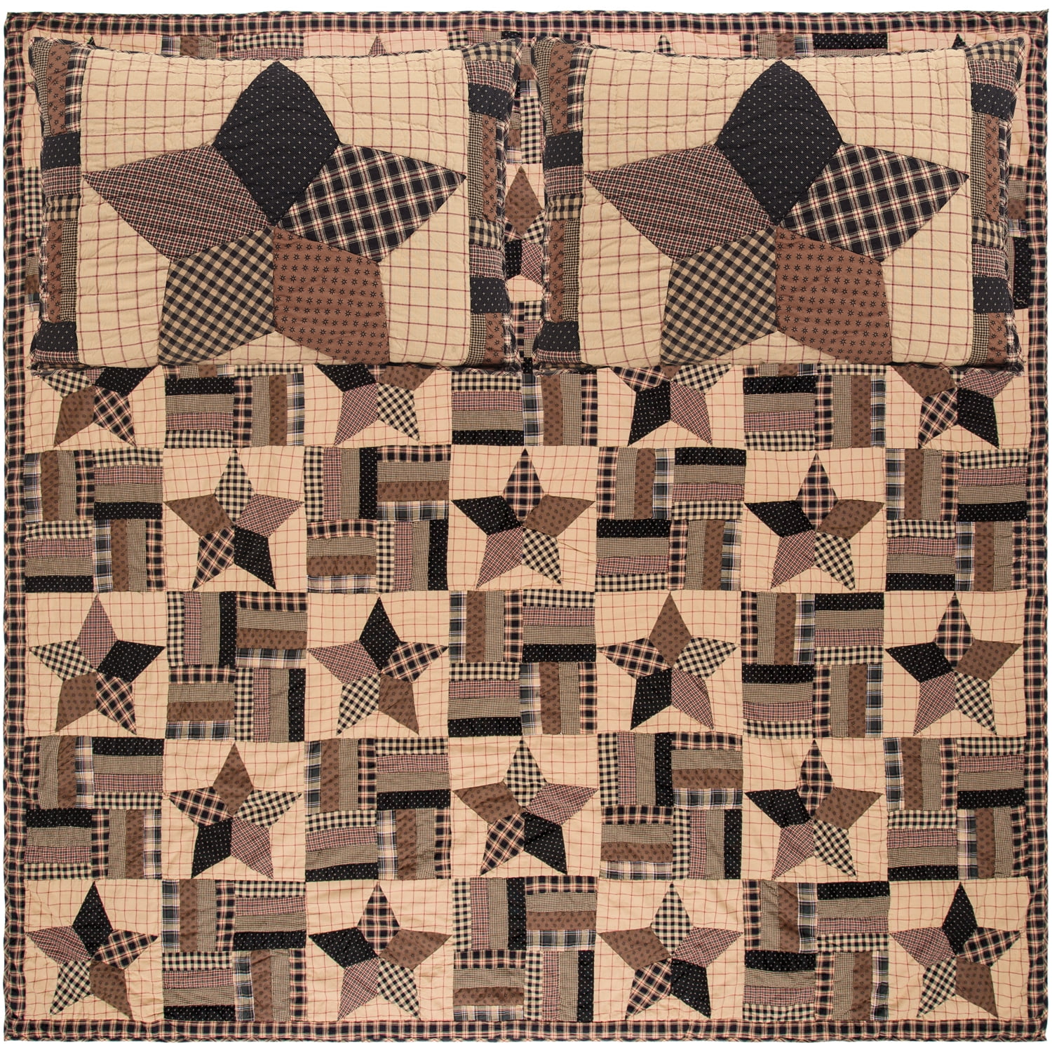 VHC Brand Bingham Star Queen Quilt Set 51743 - Walmart.com