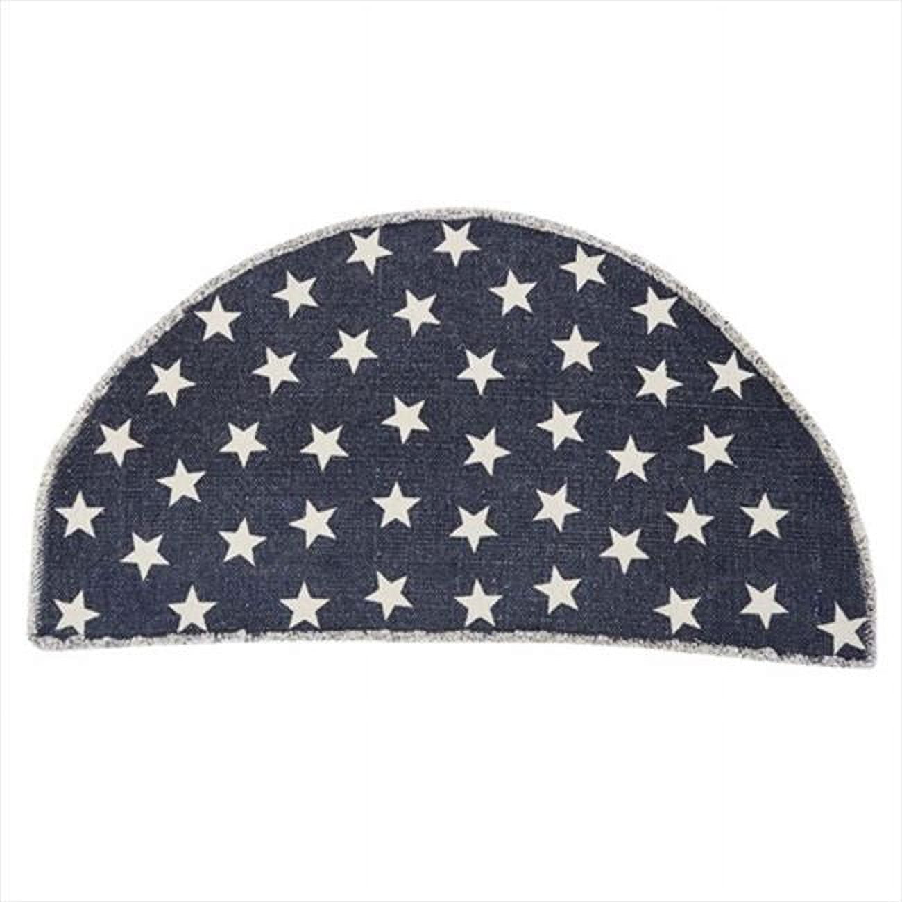 VHC Brands 20435 Antique Navy Star Rug Half Circle 16.5 x 33 in ...