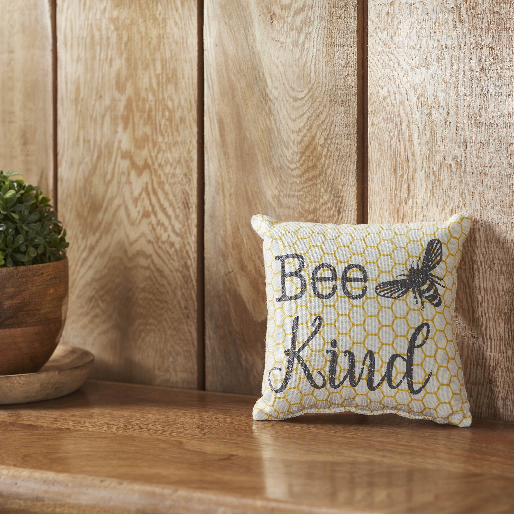 VHC Brands 6” x 6” Vintage Rustic Yellow Polyester Decorative Pillow ...