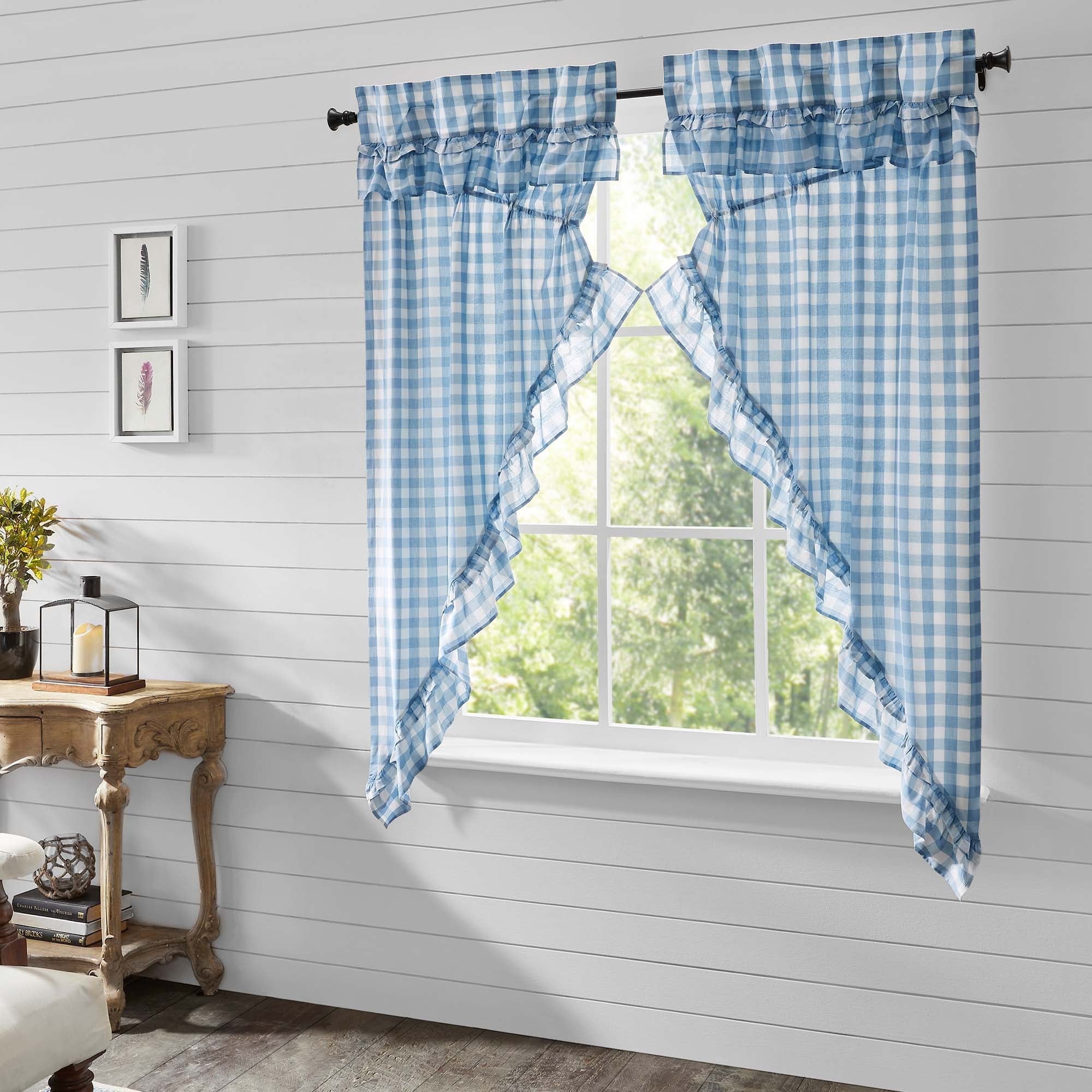 VHC Brands Annie Blue Buffalo Check Farmhouse Ruffled Prairie Short ...