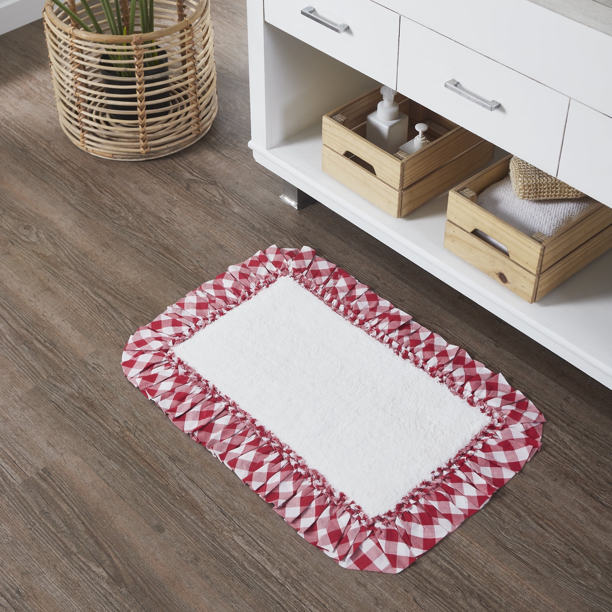 VHC Brands Annie Buffalo Check Bath Mat, Red, 20x30 - Walmart.com