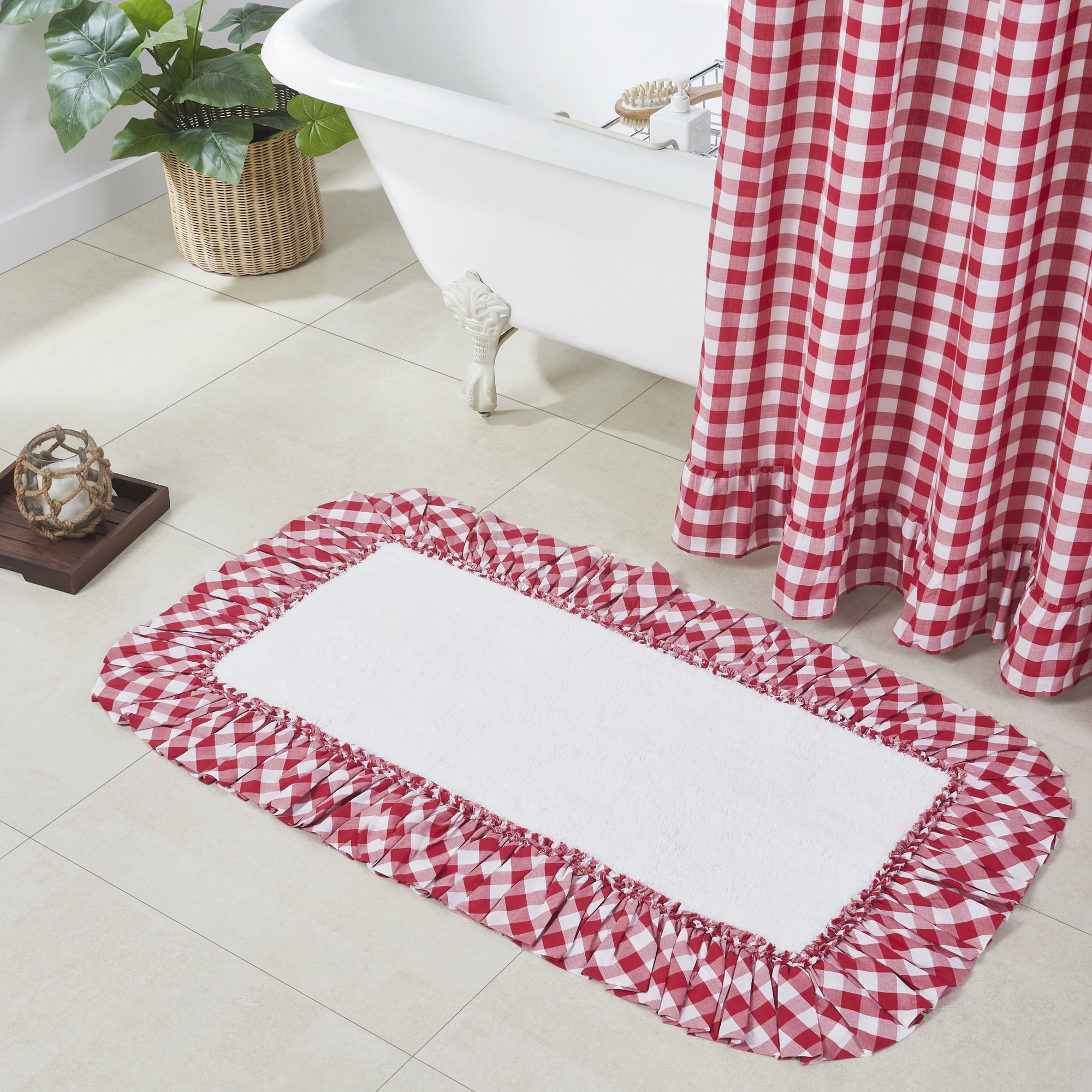 VHC Brands Annie Buffalo Check Bath Mat, Red, 27x48 - Walmart.com