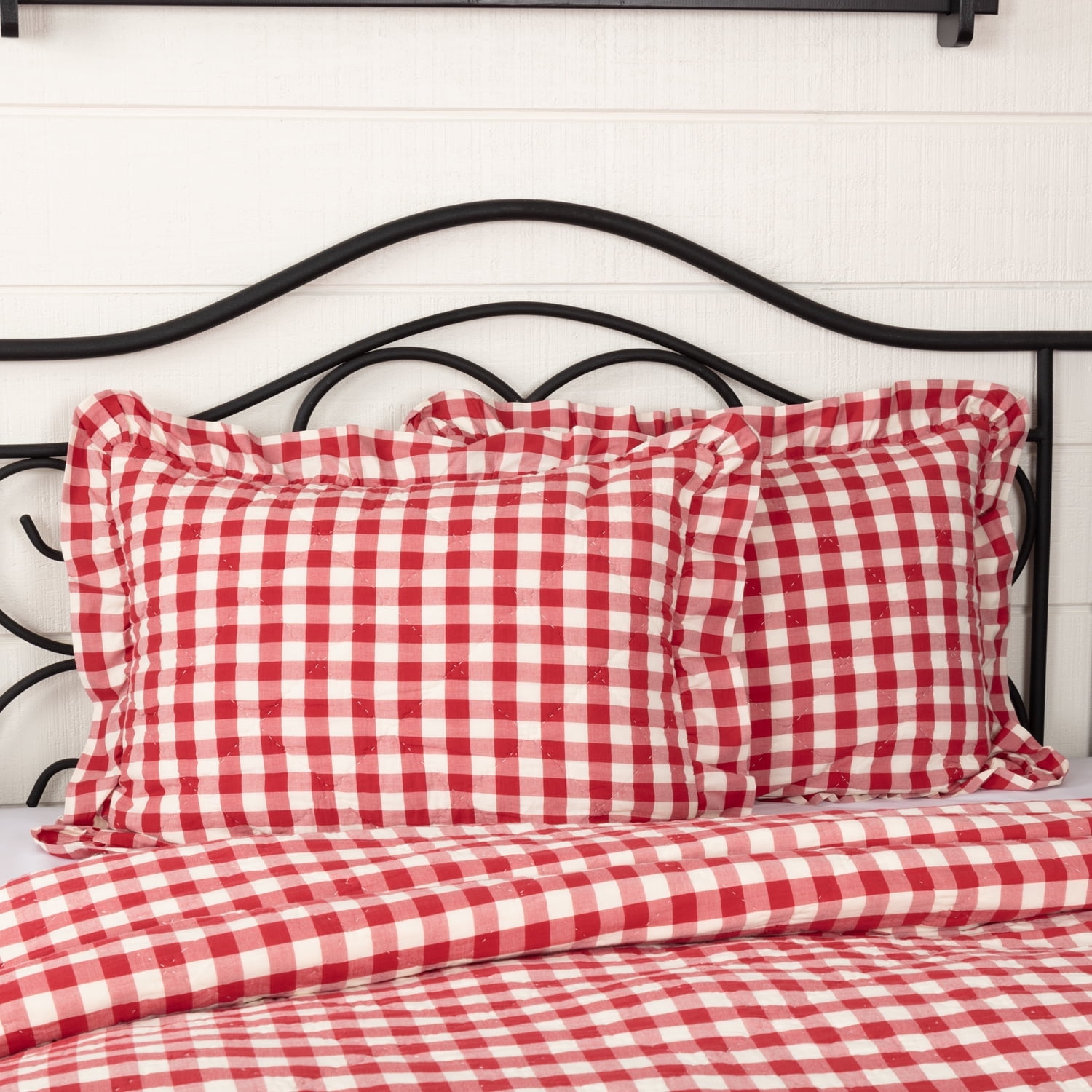 VHC Brands Farmhouse Red Country Buffalo Check Cotton Annie Bedding ...
