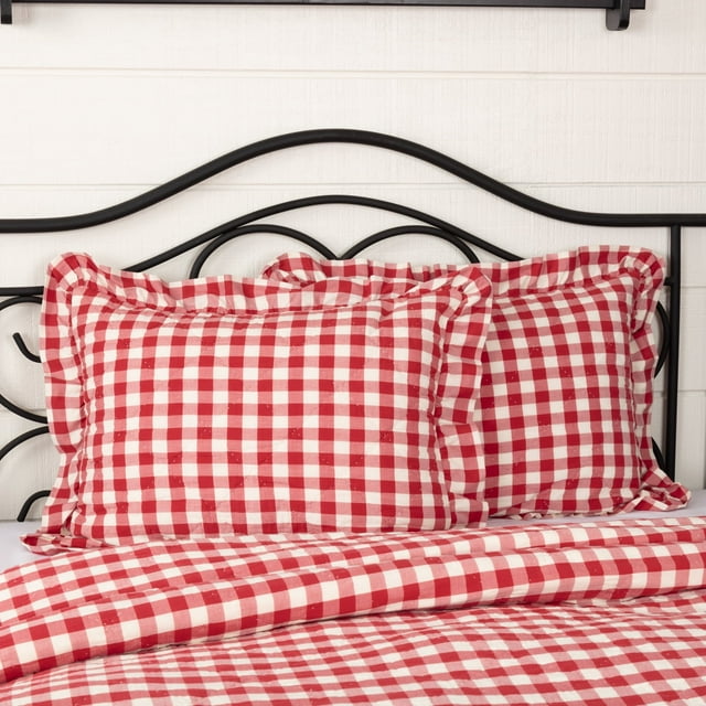 VHC Brands Farmhouse Red Country Buffalo Check Cotton Annie Bedding ...