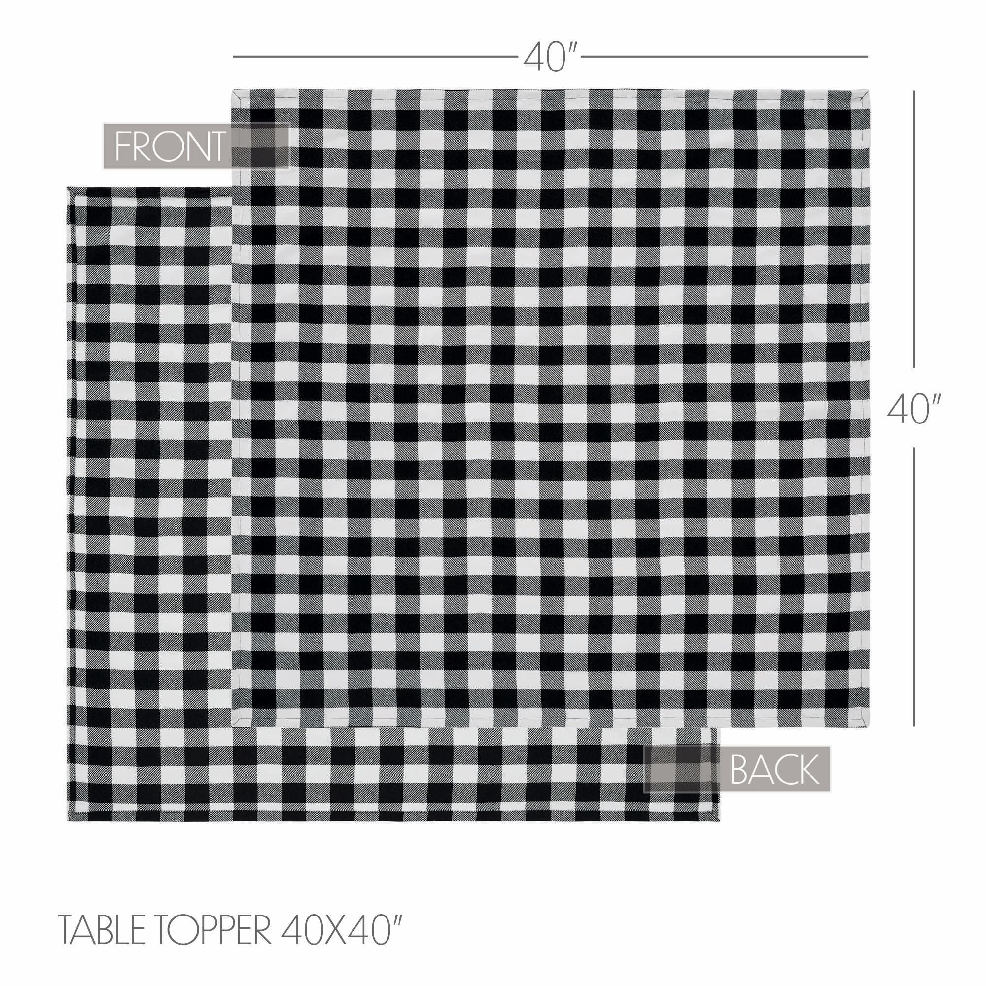 VHC Brands Annie Buffalo Check Black Table Topper 40x40, Kitchen and ...