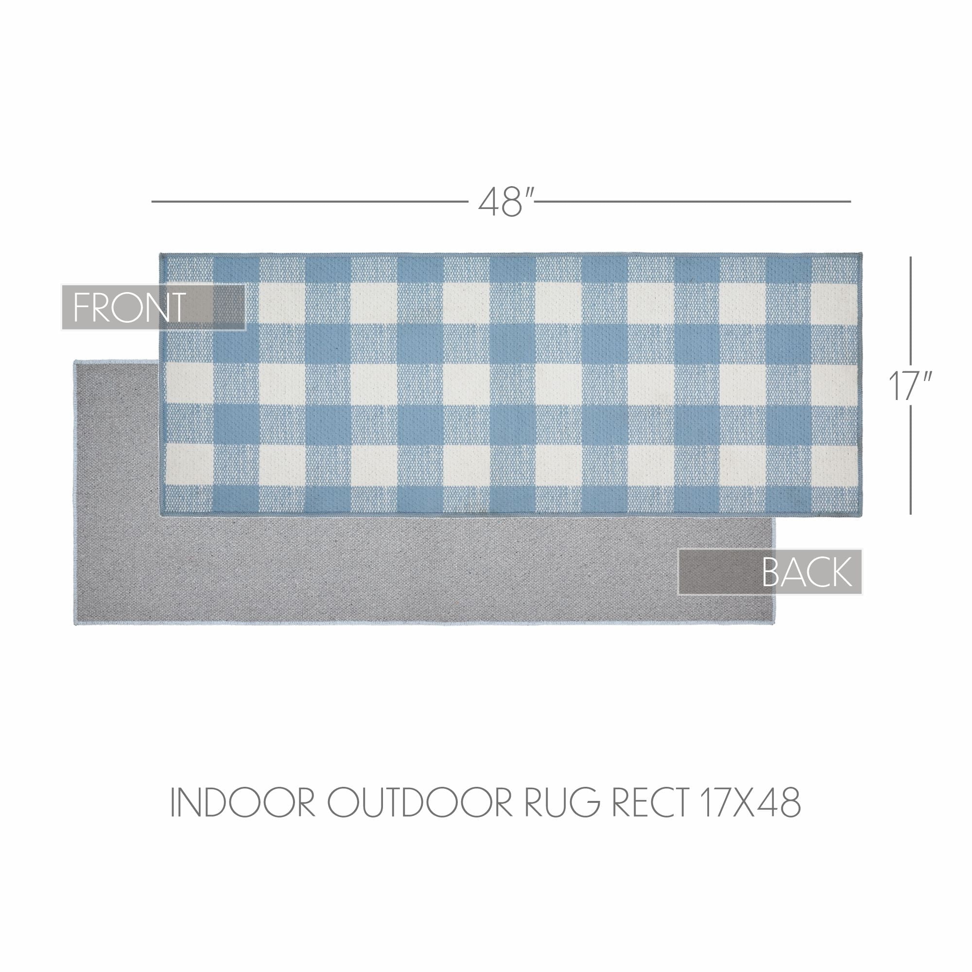 VHC Brands Annie Buffalo Check Blue Indoor Rug Rect 17x48, Polyester ...