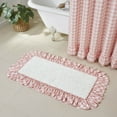 VHC Brands Annie Buffalo Check Farmhouse 27"x48" Bathmat Pink Ruched ...