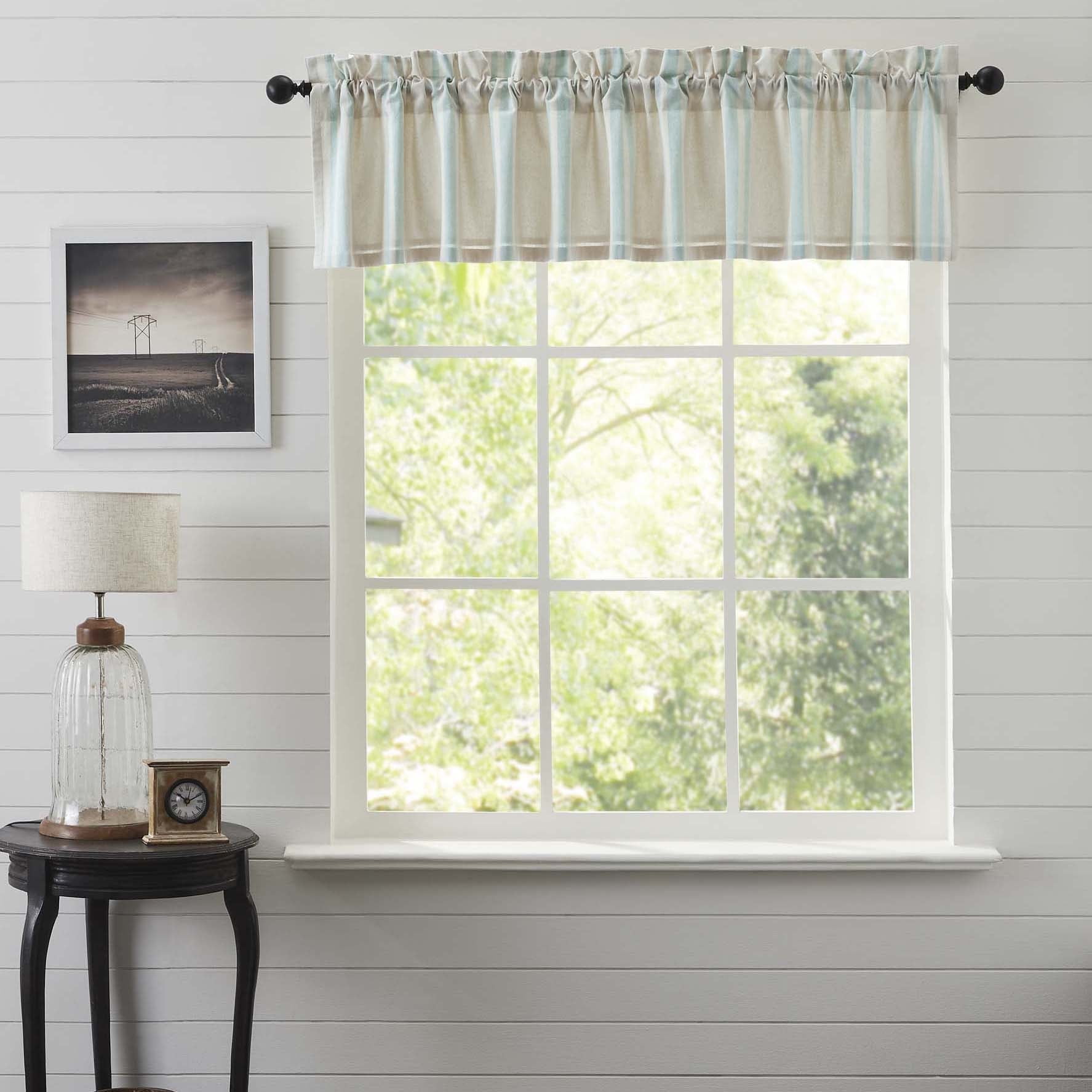 VHC Brands Ashmont Window Valance, 100% Cotton Farmhouse Curtain Topper ...