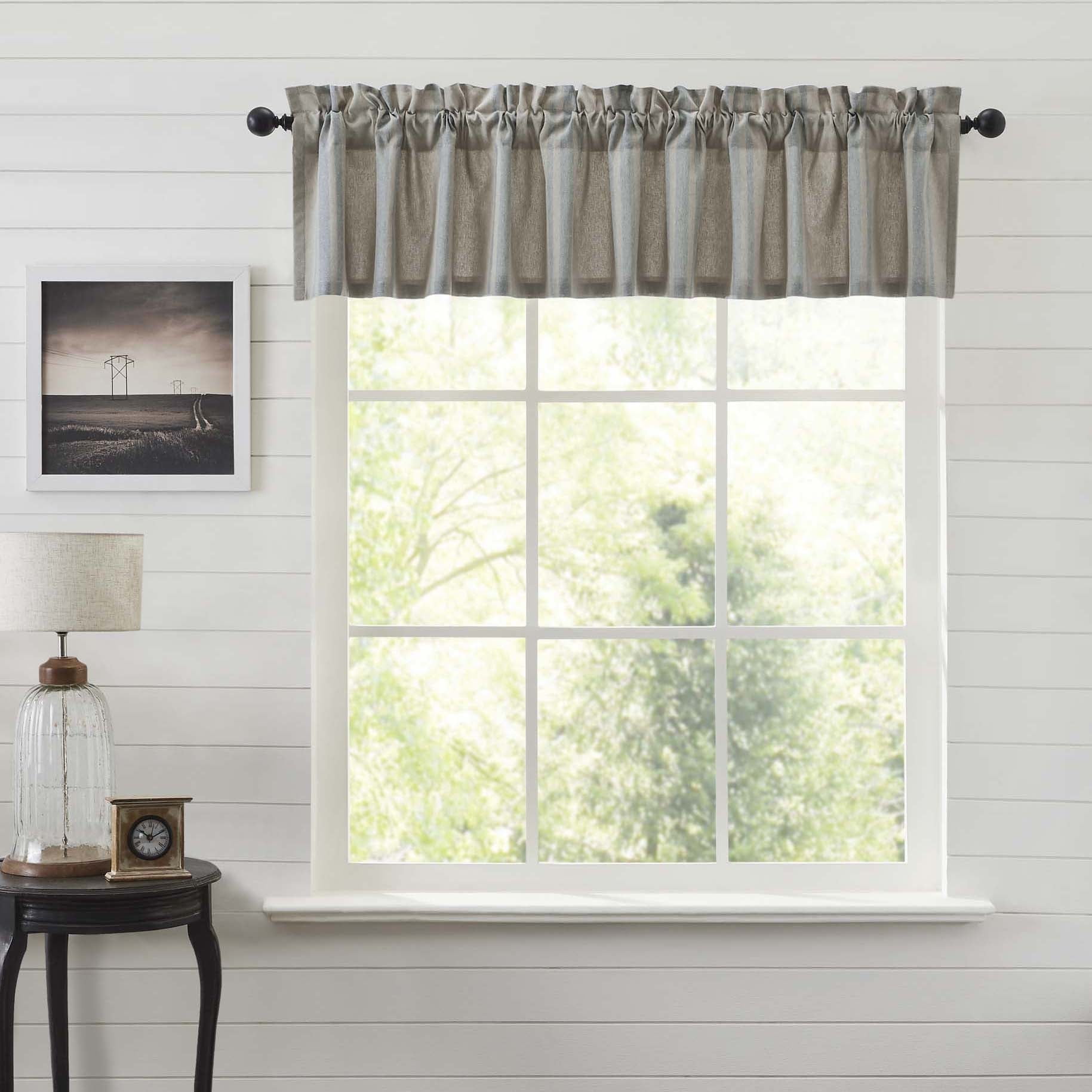 VHC Brands Ashmont Window Valance, 100% Cotton Farmhouse Curtain Topper ...