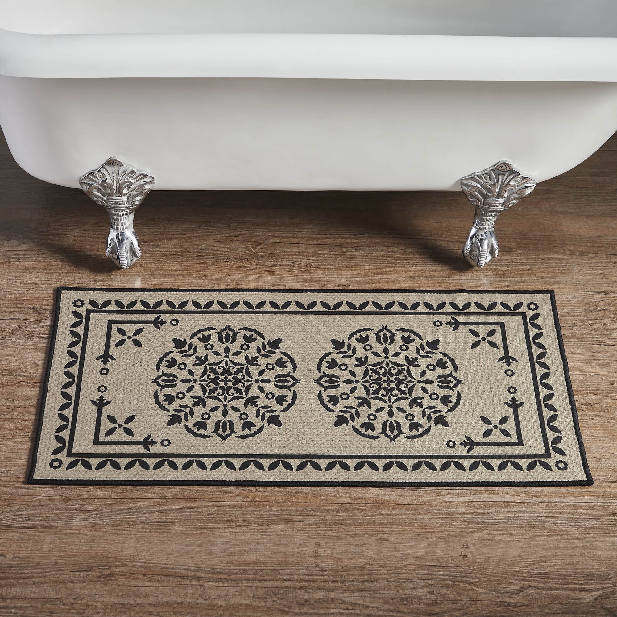VHC Brands Bathroom Bath Mat, Polyester Floor Rug for Shower, Digital ...
