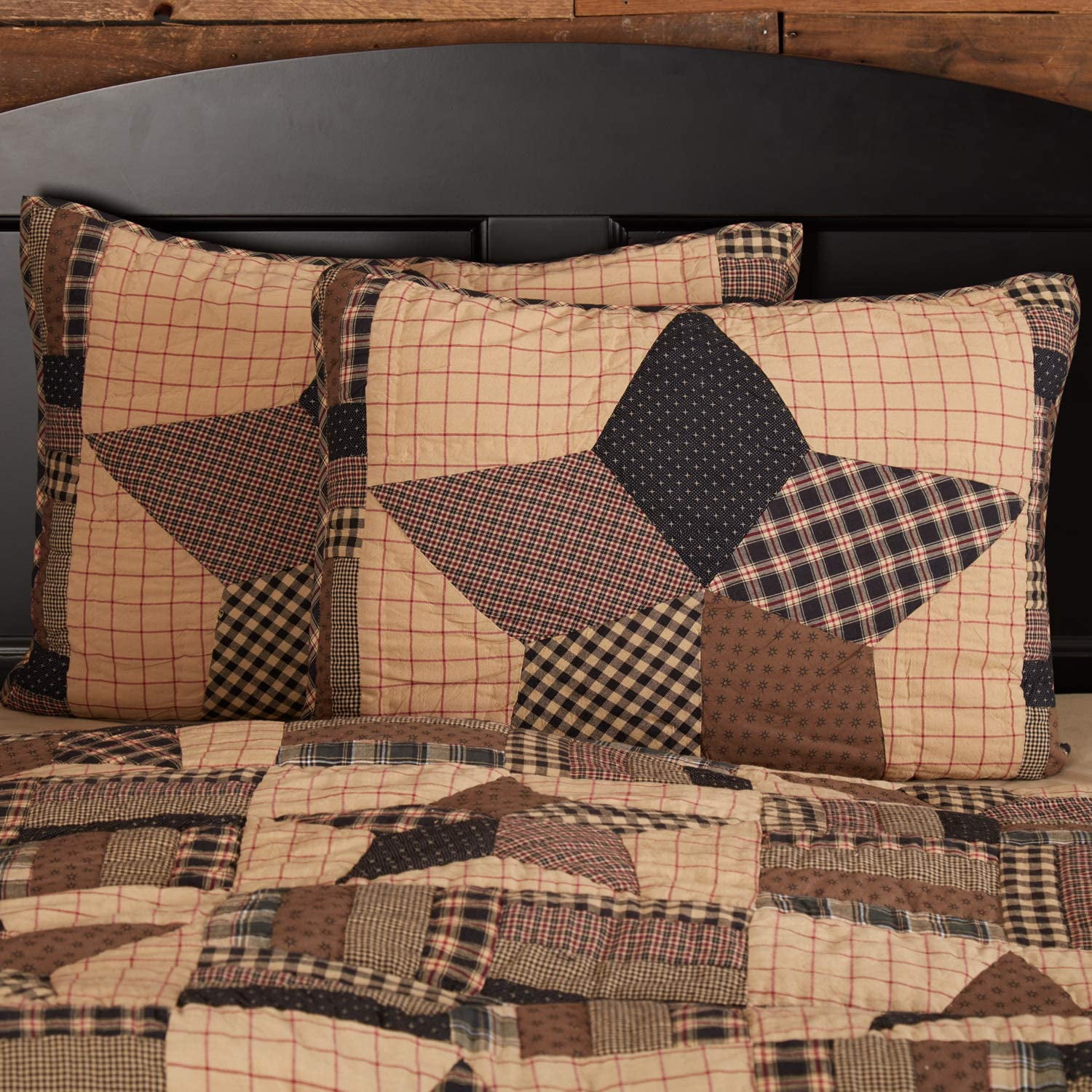 VHC Brands, Bingham Star, Cotton, 21x27, Standard Sham, Black - Walmart.com