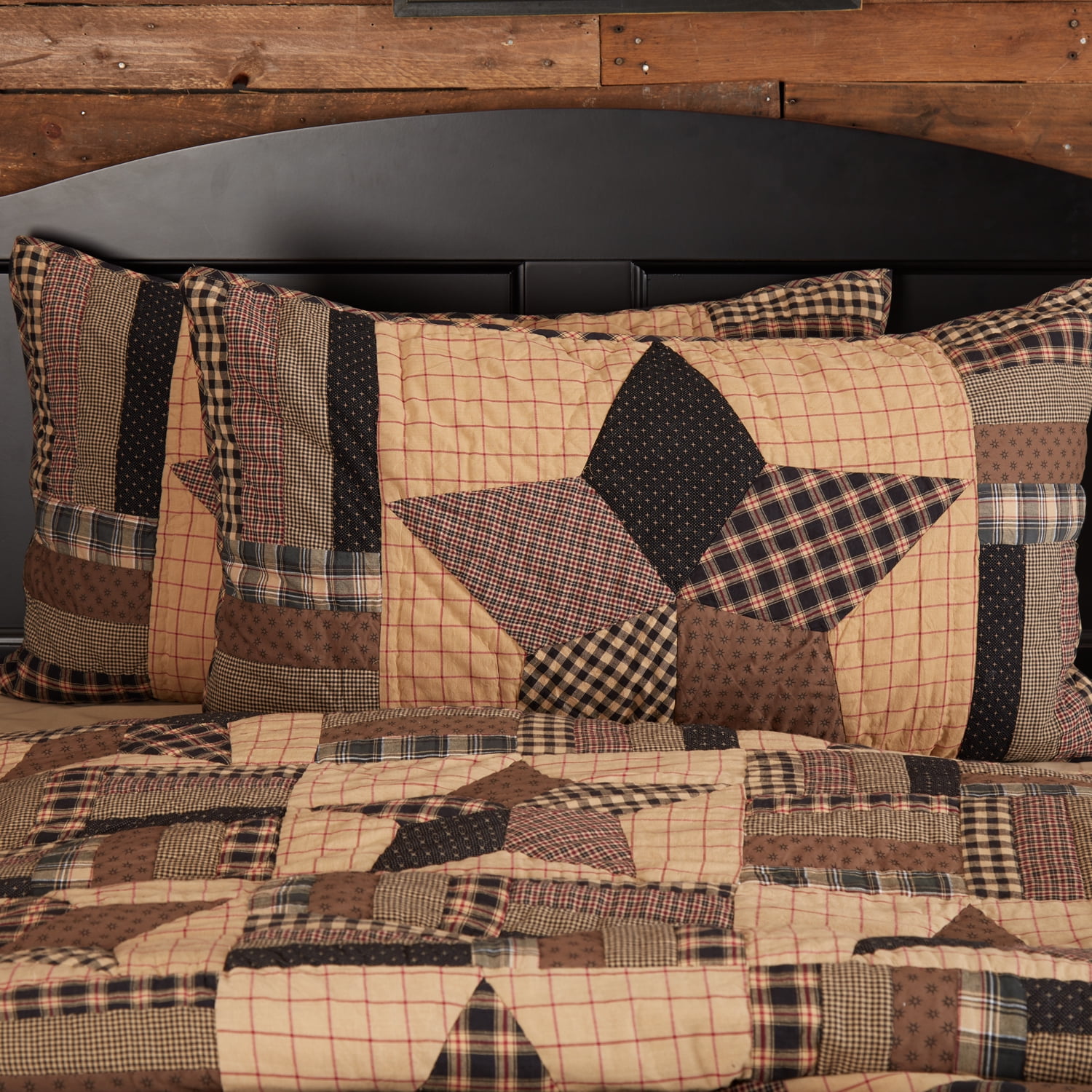 VHC Brands Bingham Star, Cotton, 21x37, King Sham, Black - Walmart.com