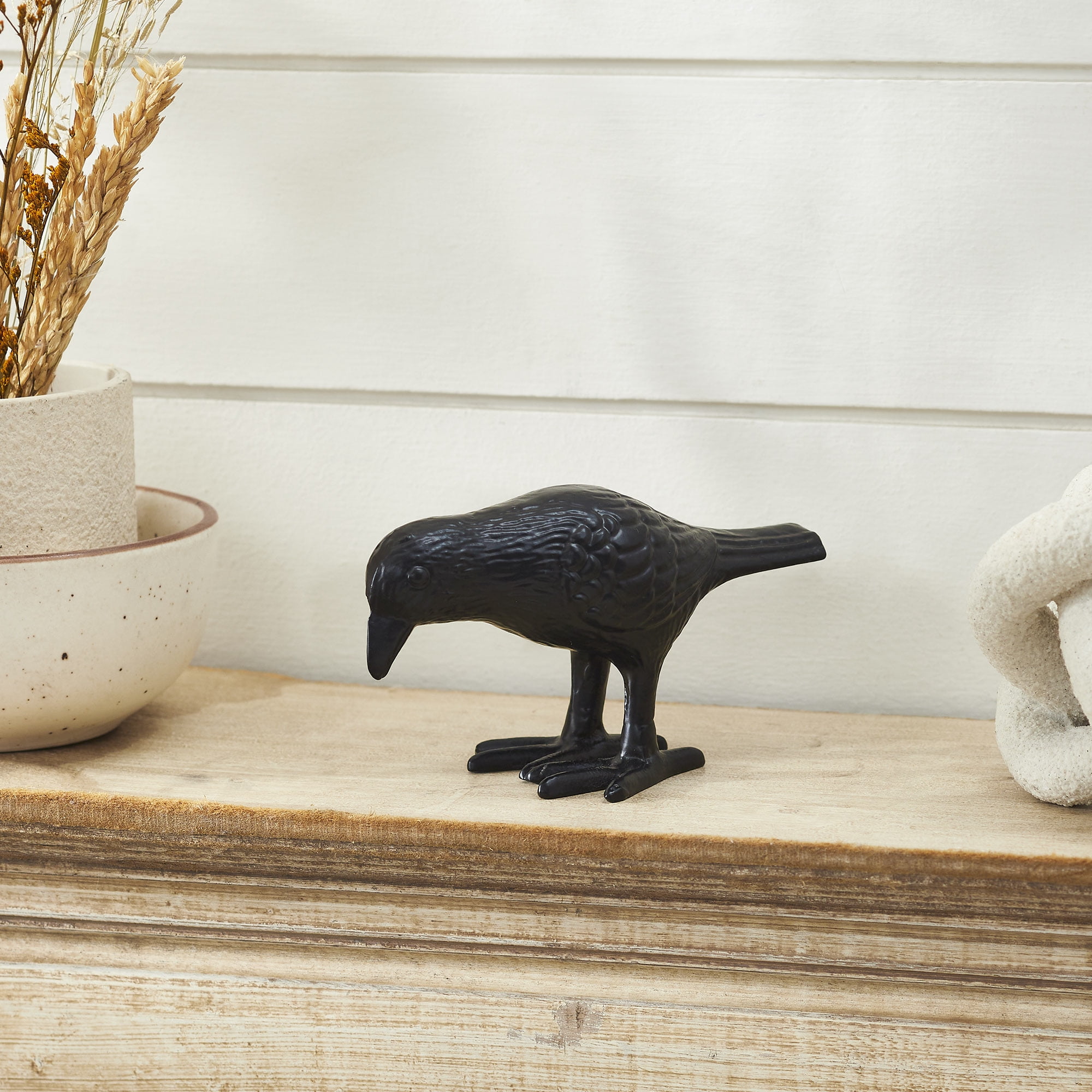 VHC Brands Black Metal Crow, Fall and Halloween Home Decor for Tables ...