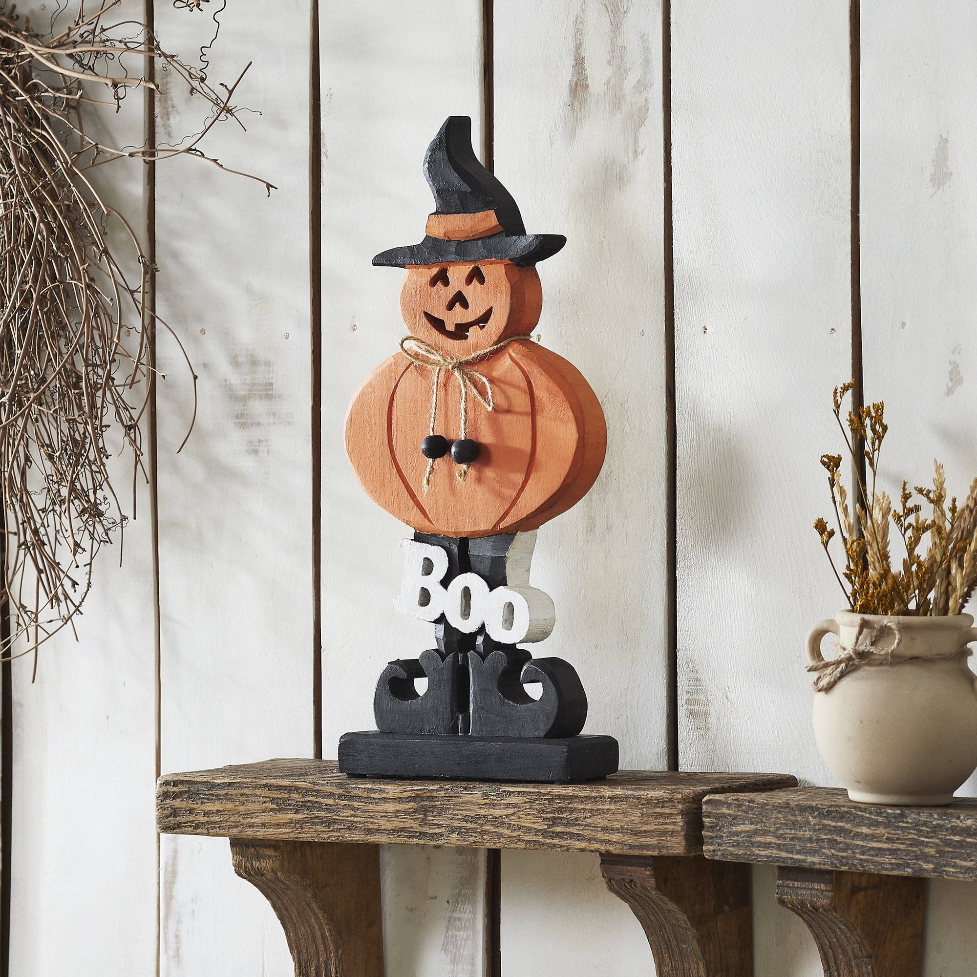 VHC Brands Boo Wooden Jack-O-Lantern, Fall and Halloween Home Decor for ...