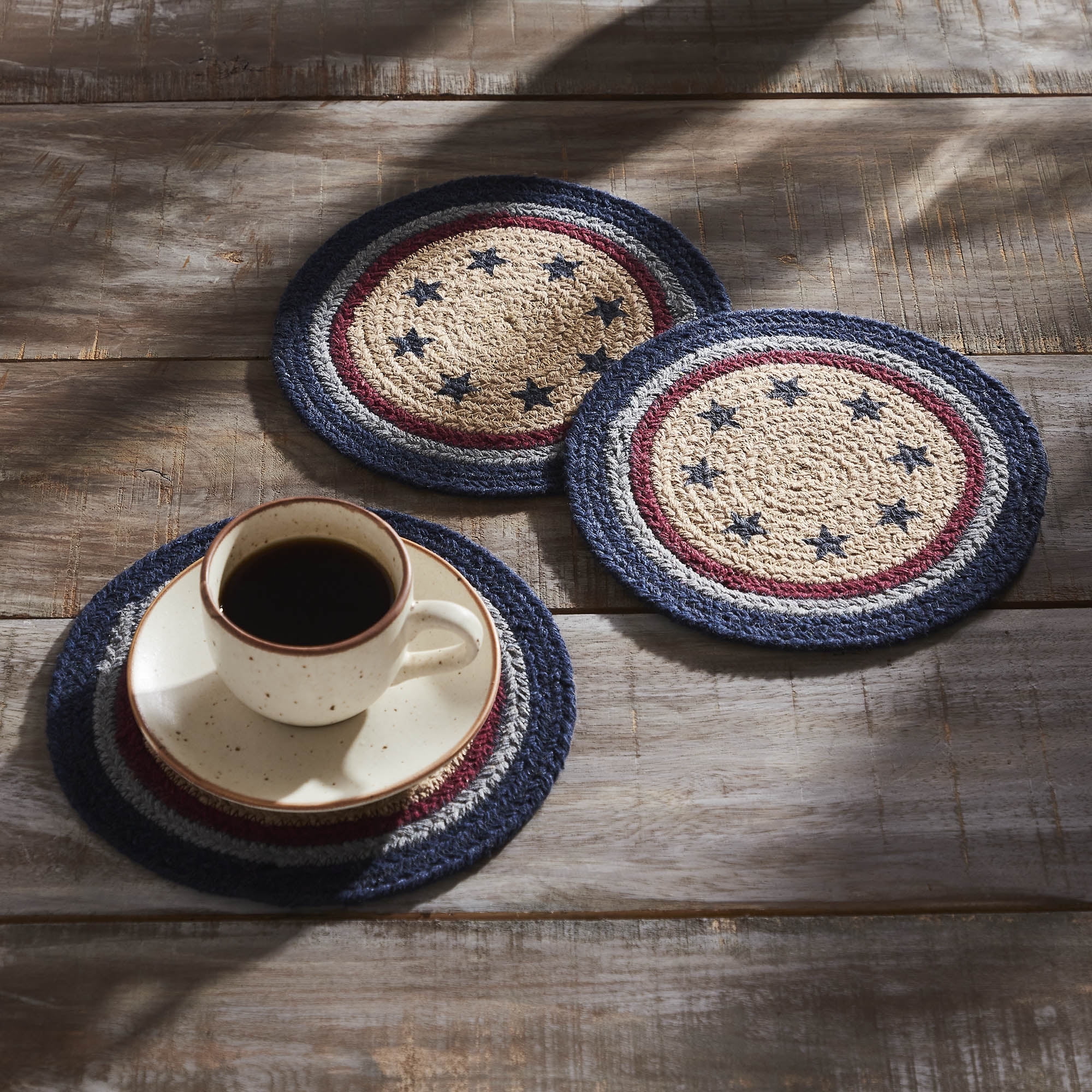 VHC Brands Braided Cotton Trivet 8 Set of 3, Cotton Dining Room ...