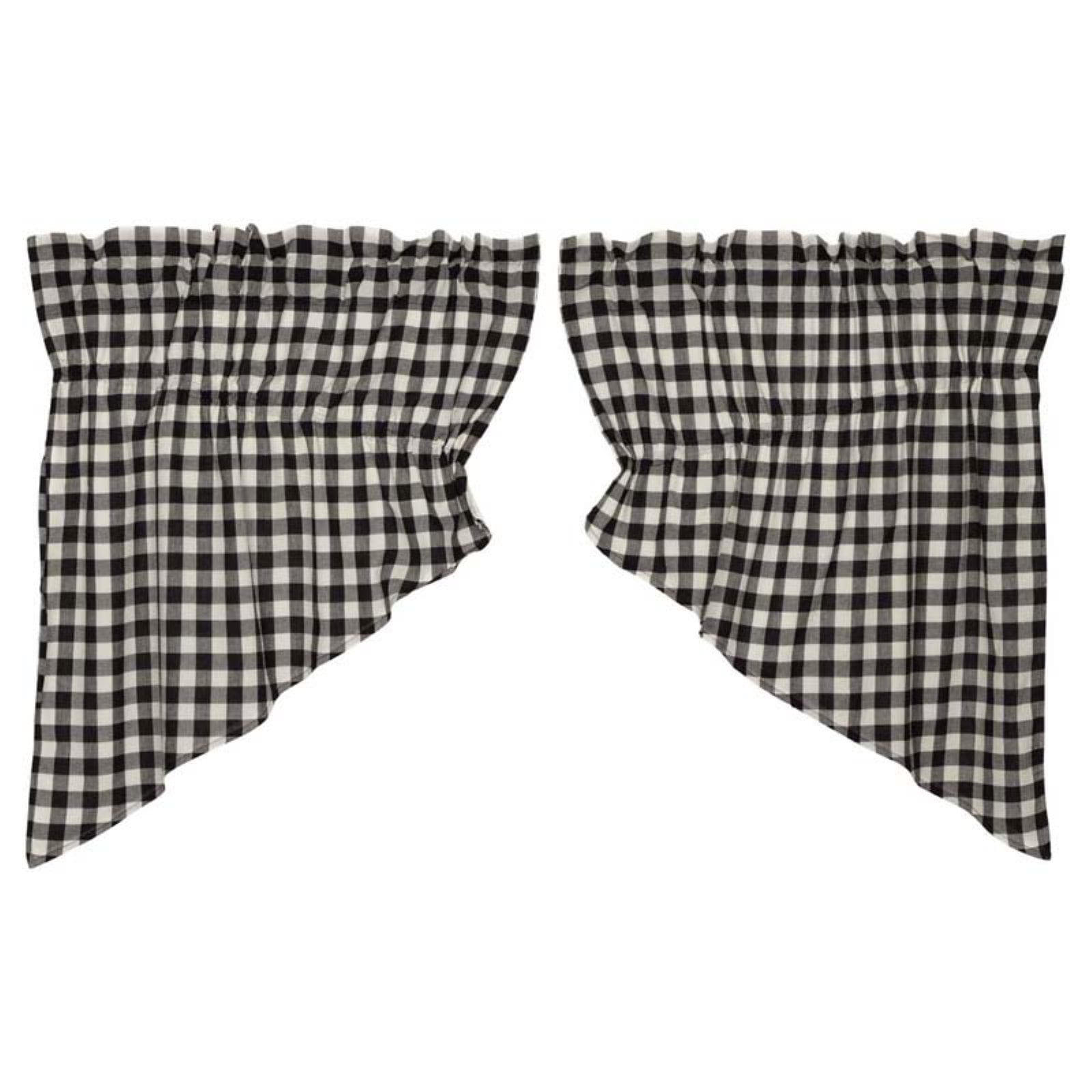 VHC Brands Buffalo Black Check Prairie Swag Valance Set - Walmart.com