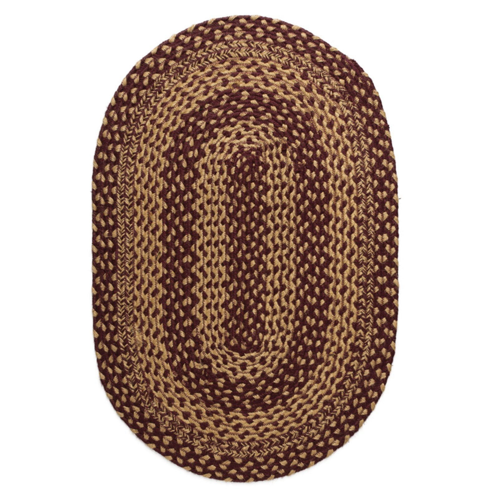 VHC Brands Burgundy/Tan Braided Area Rug - Walmart.com