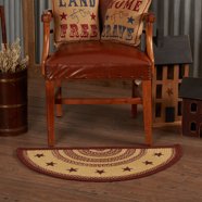 VHC Brands Kettle Grove Primitive Star Area Rug Tan Stenciled Jute Oval ...