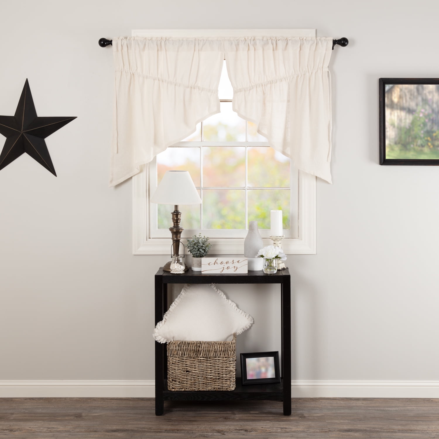 VHC Brands Burlap Chocolate Solid Color Cotton Farmhouse Kitchen ...