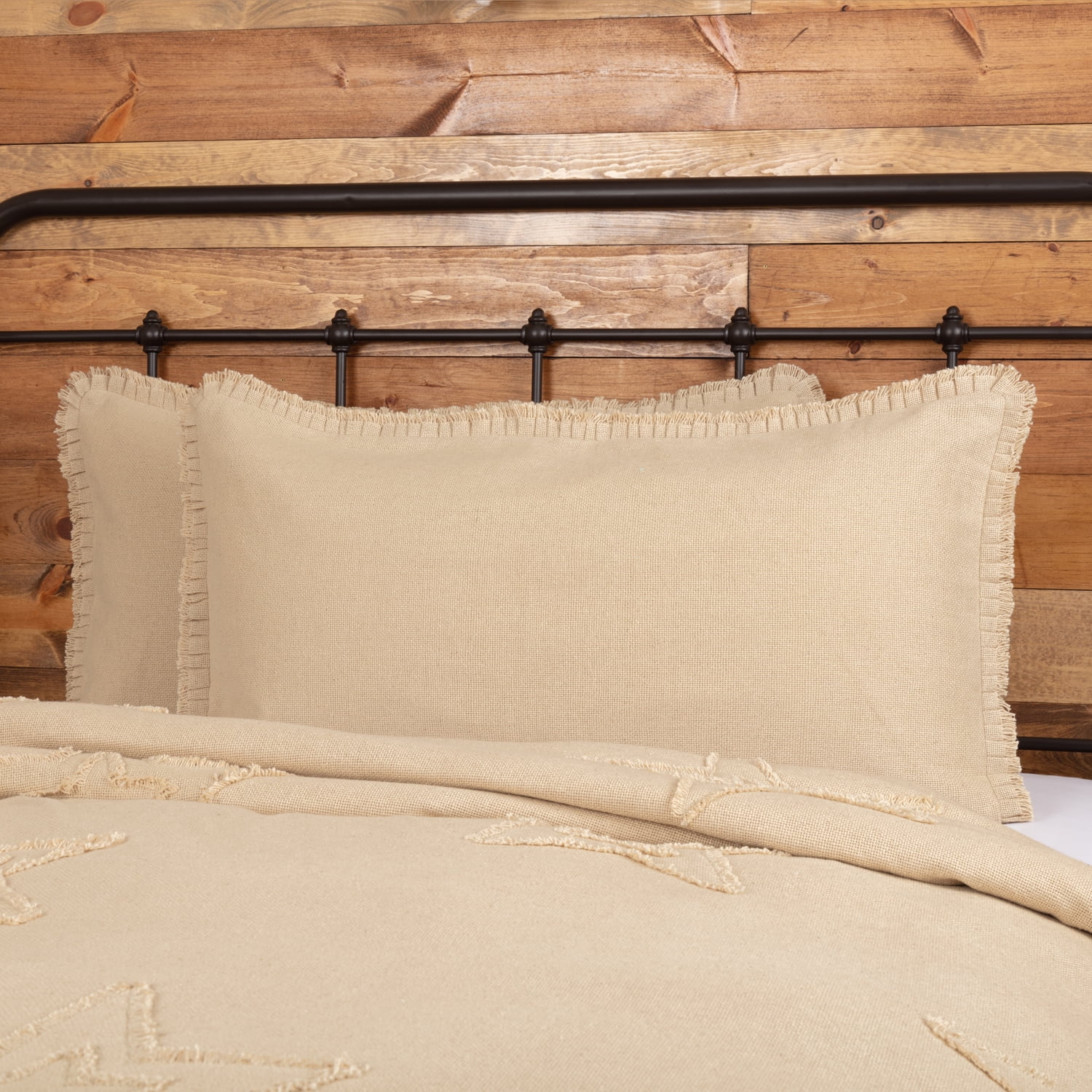 VHC Brands Burlap Natural Solid Color Cotton Farmhouse Bedding ...