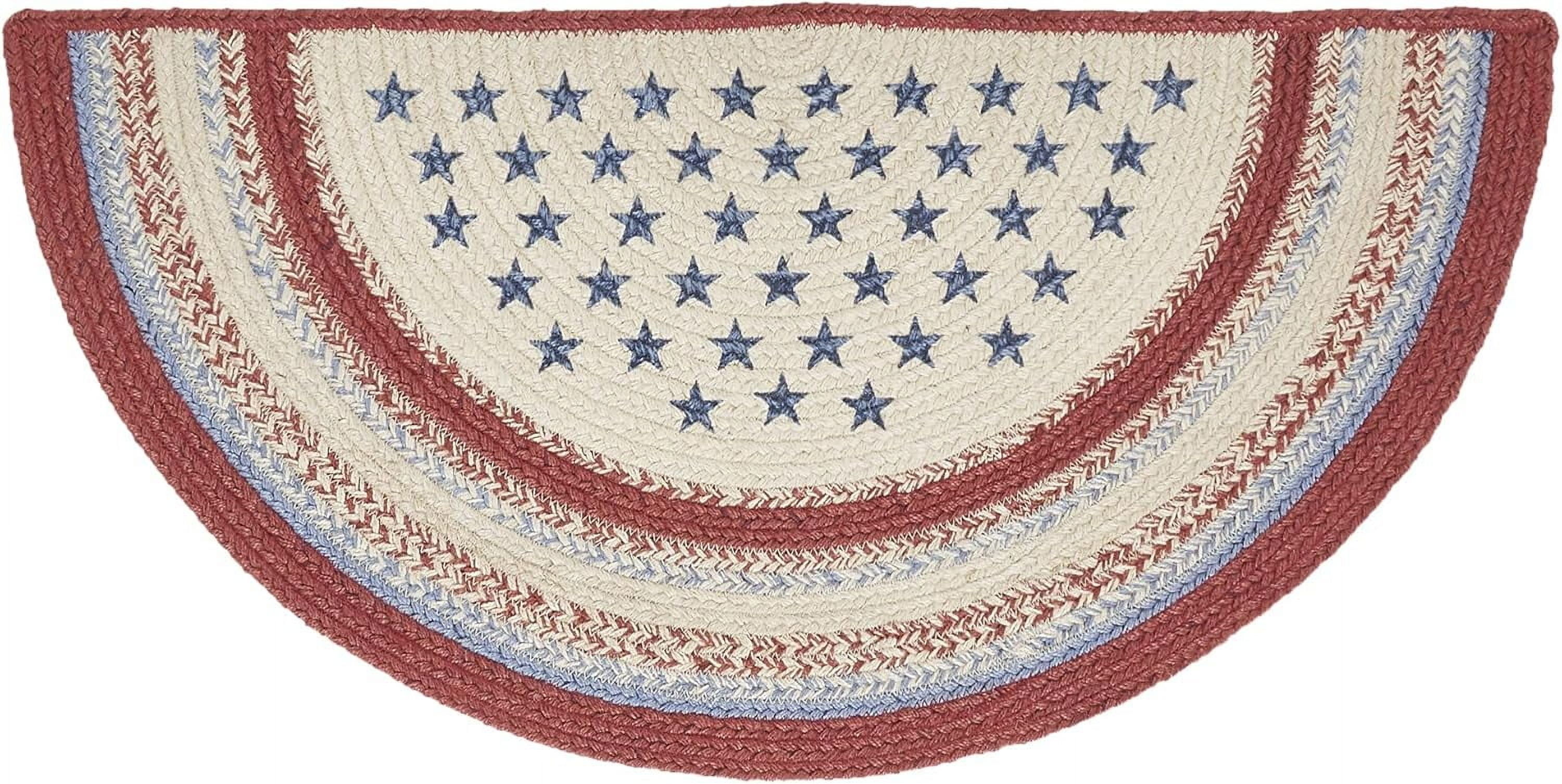 VHC Brands Celebration Braided Jute Rug, Non-Skid Pad, Half Circle Door ...