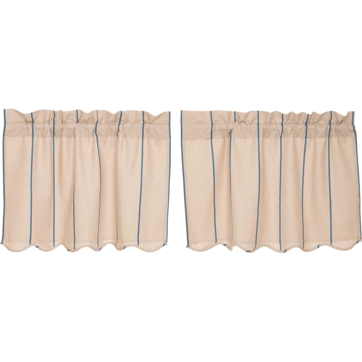 VHC Brands Charlotte Azure Scalloped Tier Set of 2, 24x - Walmart.com