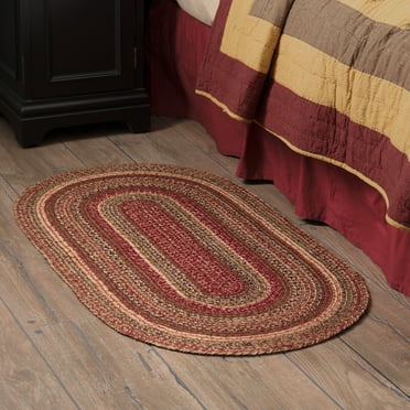 VHC Brands Kettle Grove Primitive Jute Tan Striped Rug Half Circle ...