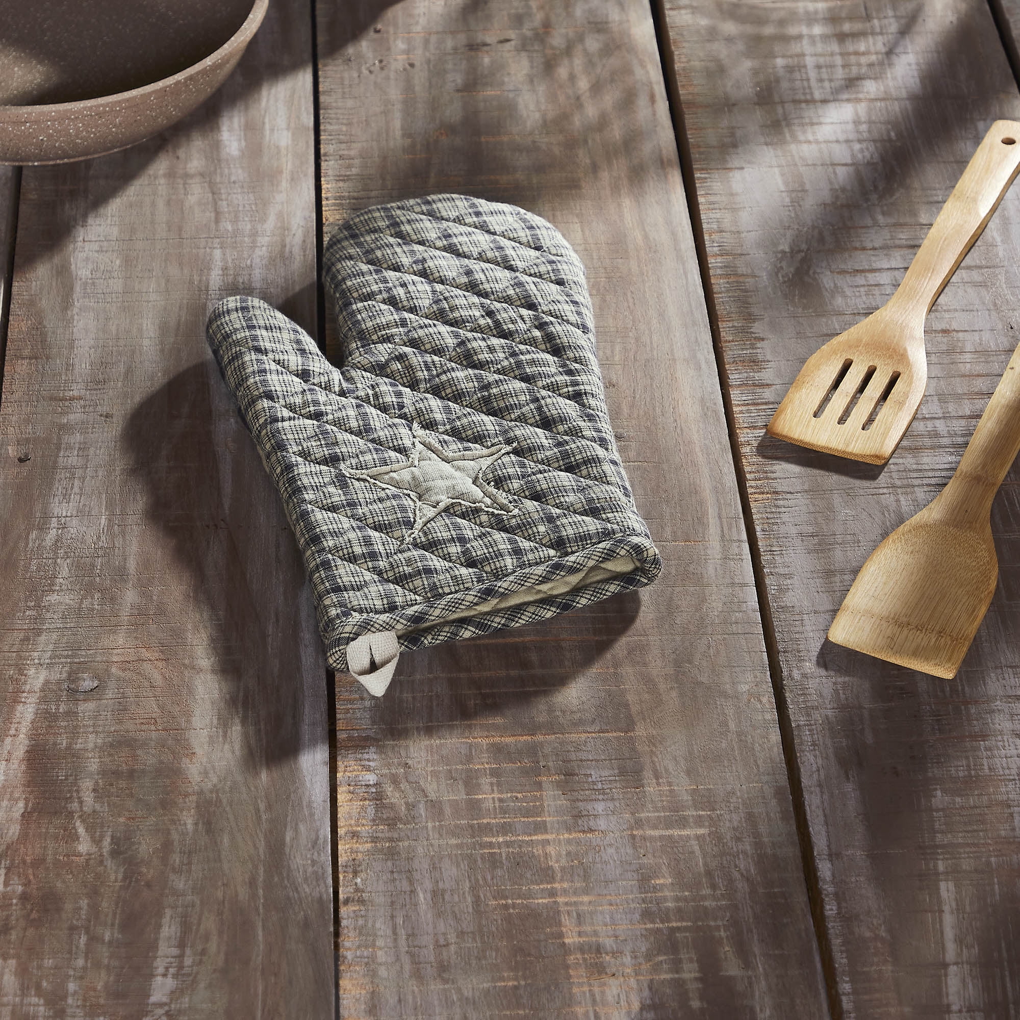VHC Brands Cotton Oven Mitt, Appliqued, Heat Resistant, Baking Glove ...