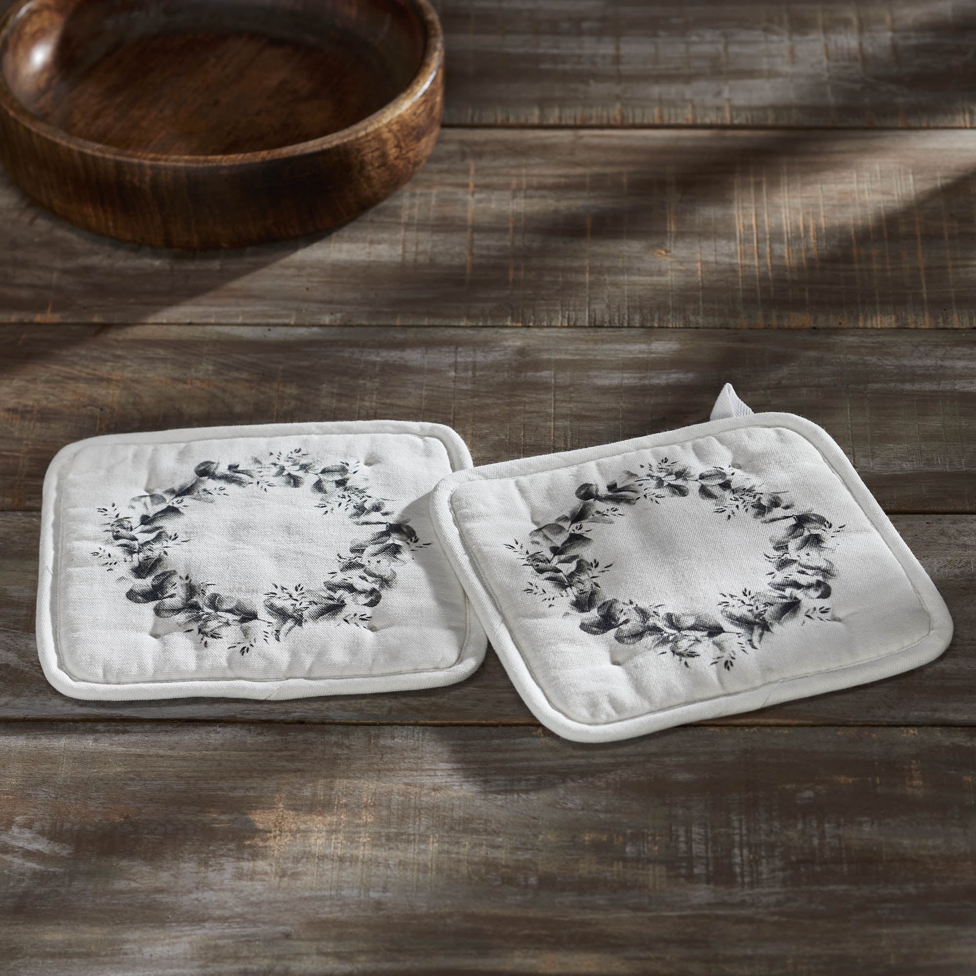 VHC Brands Cotton Pot Holder Set of 2, Heat Resistant, Kitchen ...
