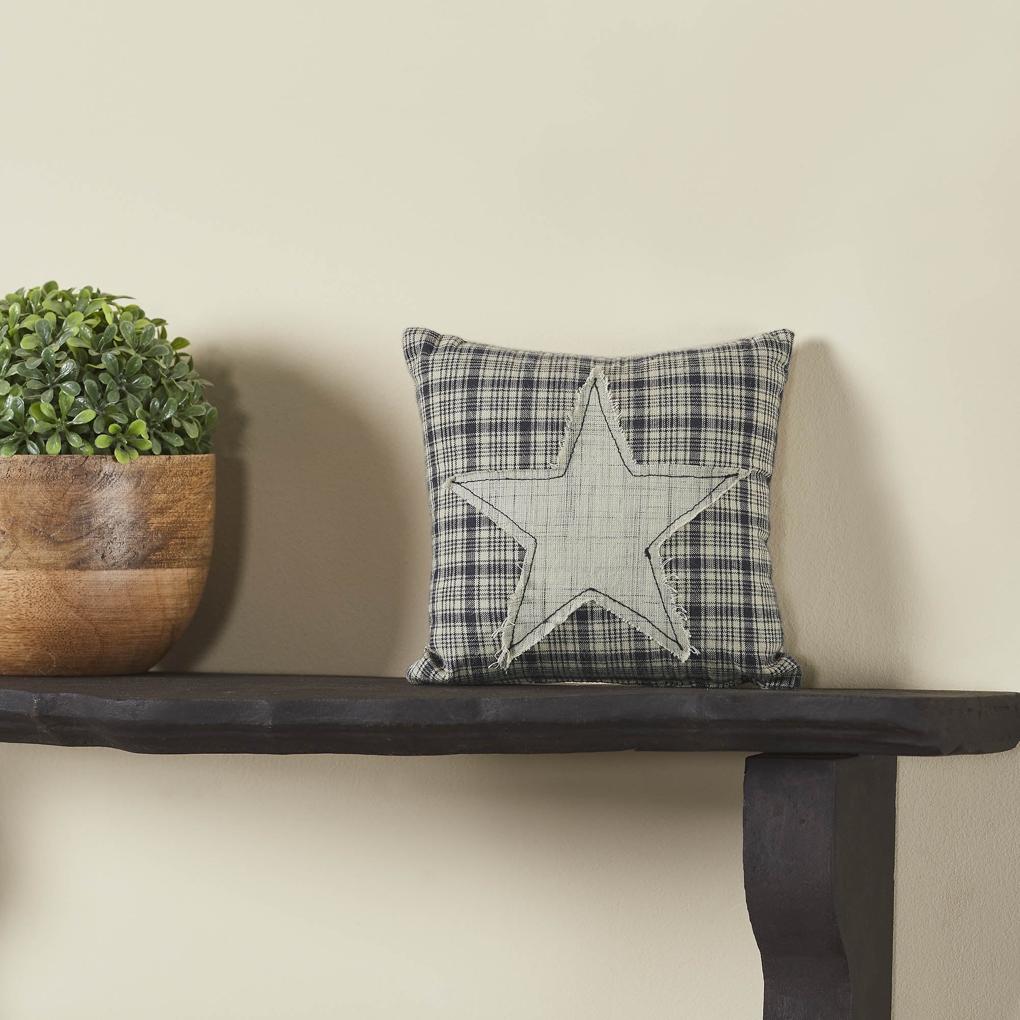 VHC Brands My Country Applique Star Pillow 6x6, Cotton Pillow With ...
