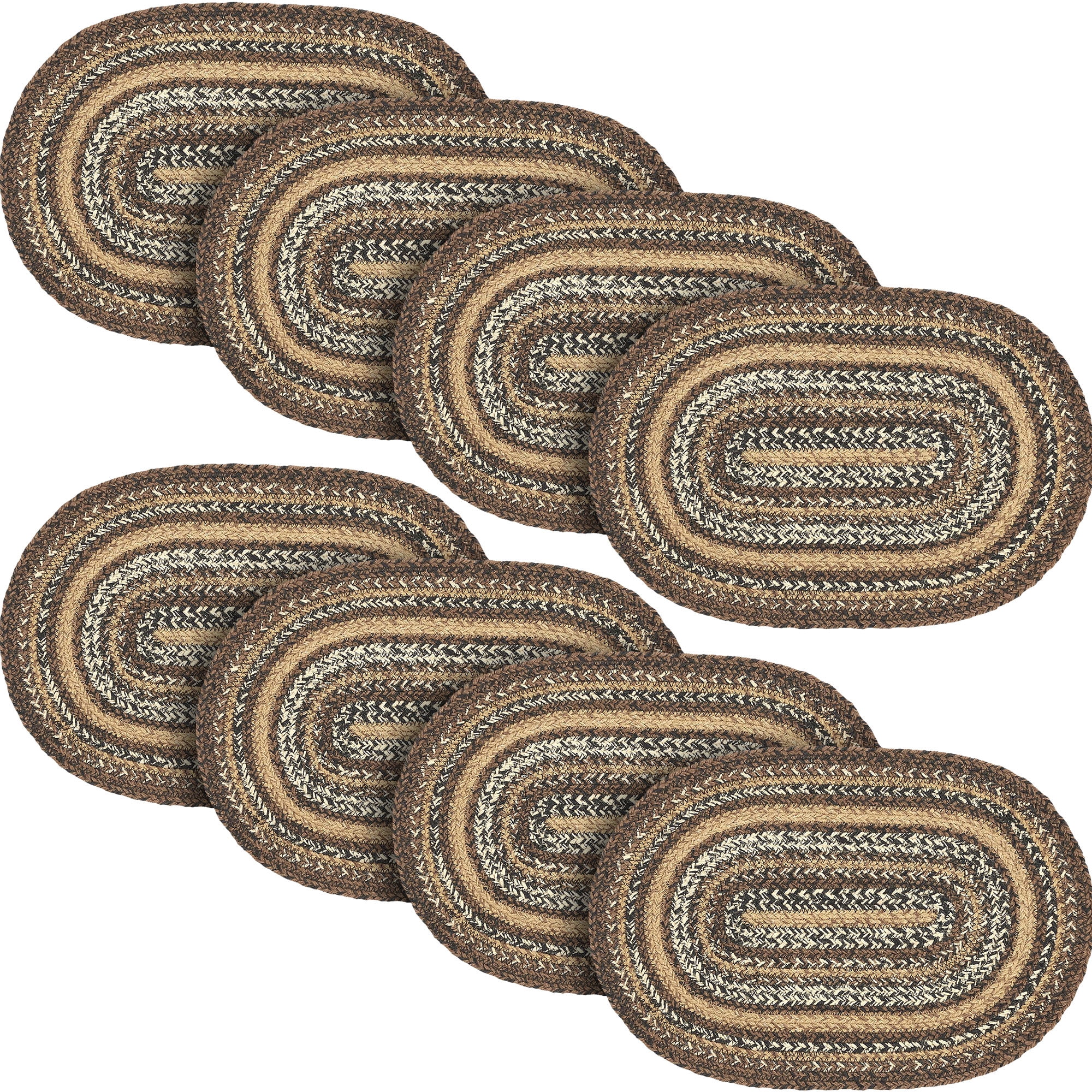 VHC Brands Country Espresso Table Placemat, Brown Black Tan, Jute Blend ...