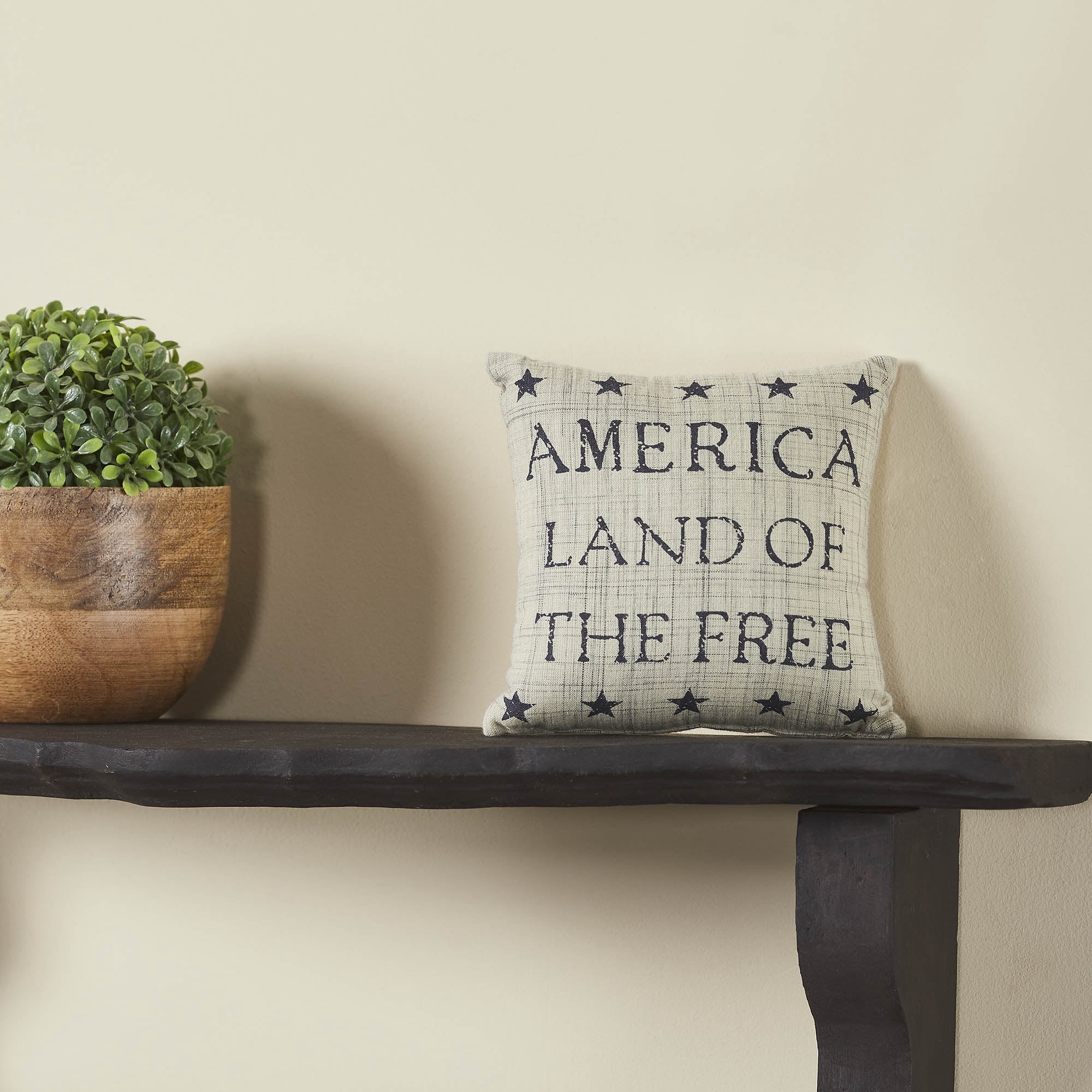 VHC Brands My Country Land of the Free Pillow, 6x6, Cotton Pillow With ...