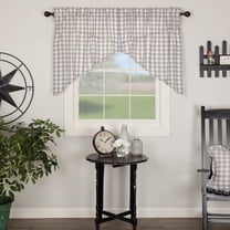 VHC Brands Annie Blue Buffalo Check Farmhouse Ruffled Tier Kitchen ...