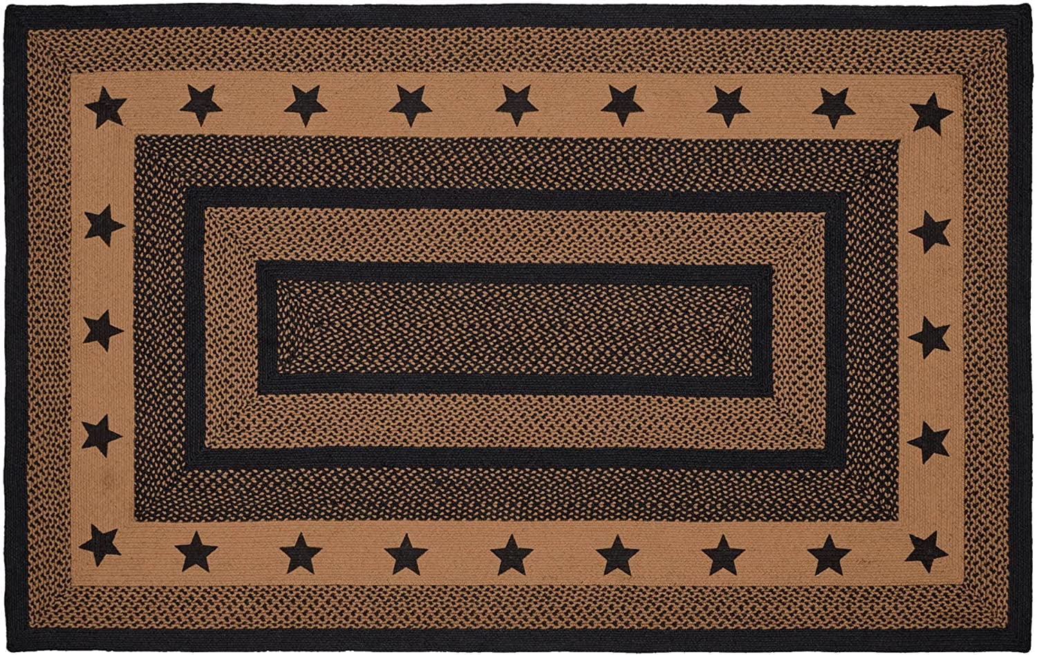 VHC Brands Primitive Woven Country Farmhouse Star, Braided Jute Area ...